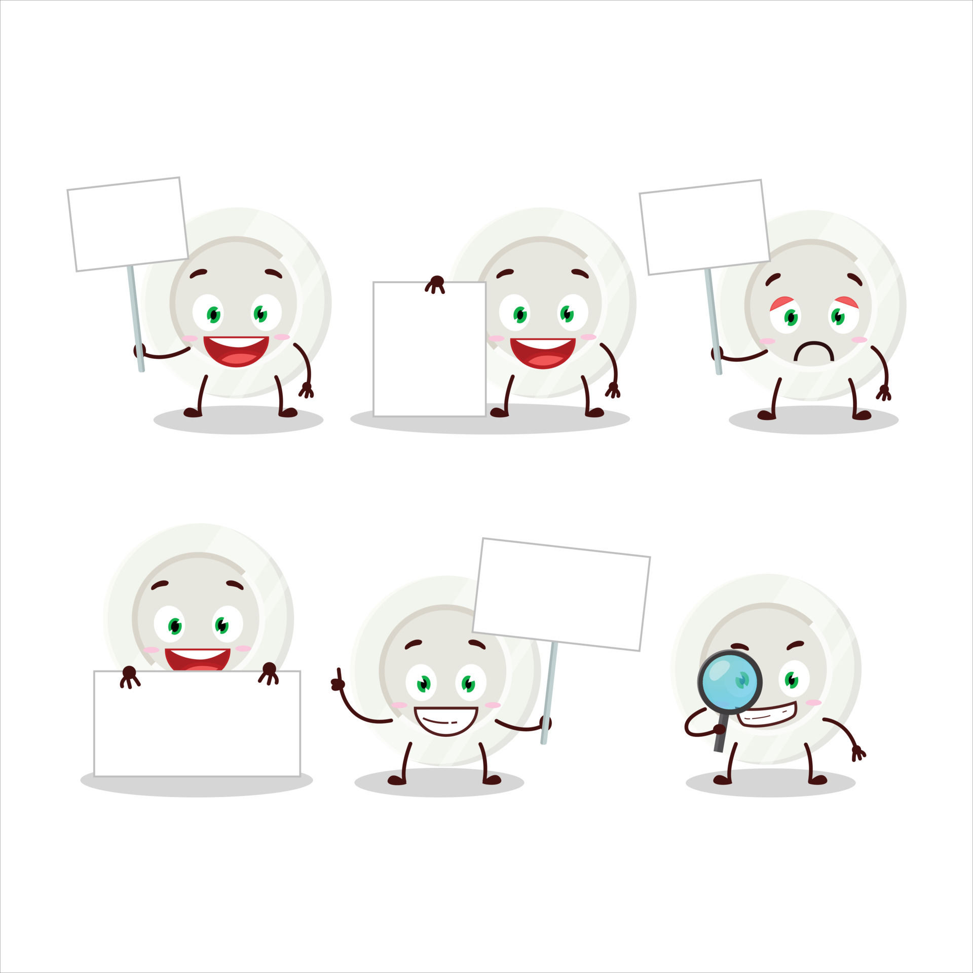 White Plate Cartoon Character Bring Information Board 24548453 Vector Art At Vecteezy