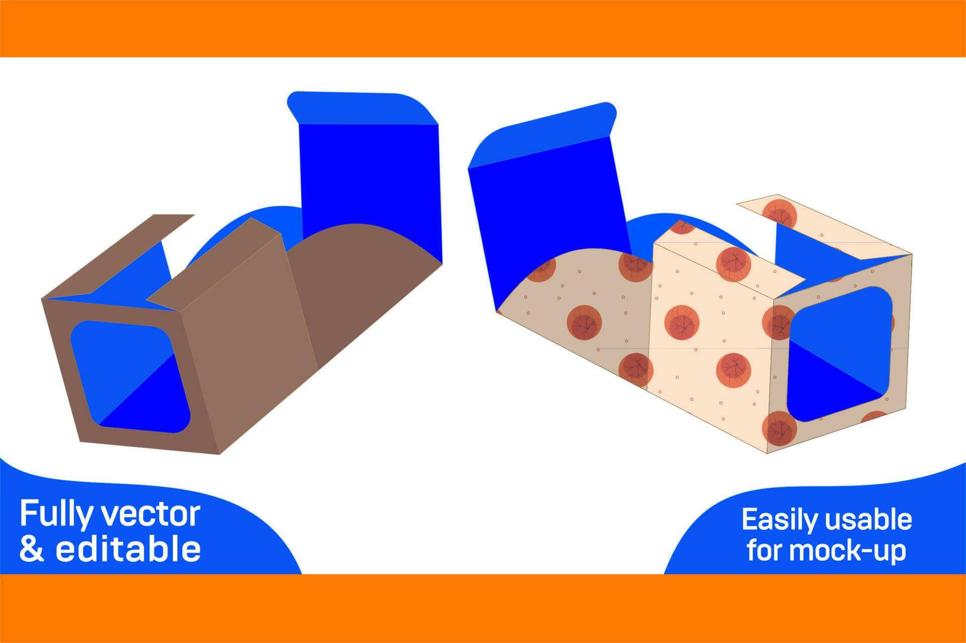 Packaging paper display cake box template and 3d box design vector file ...