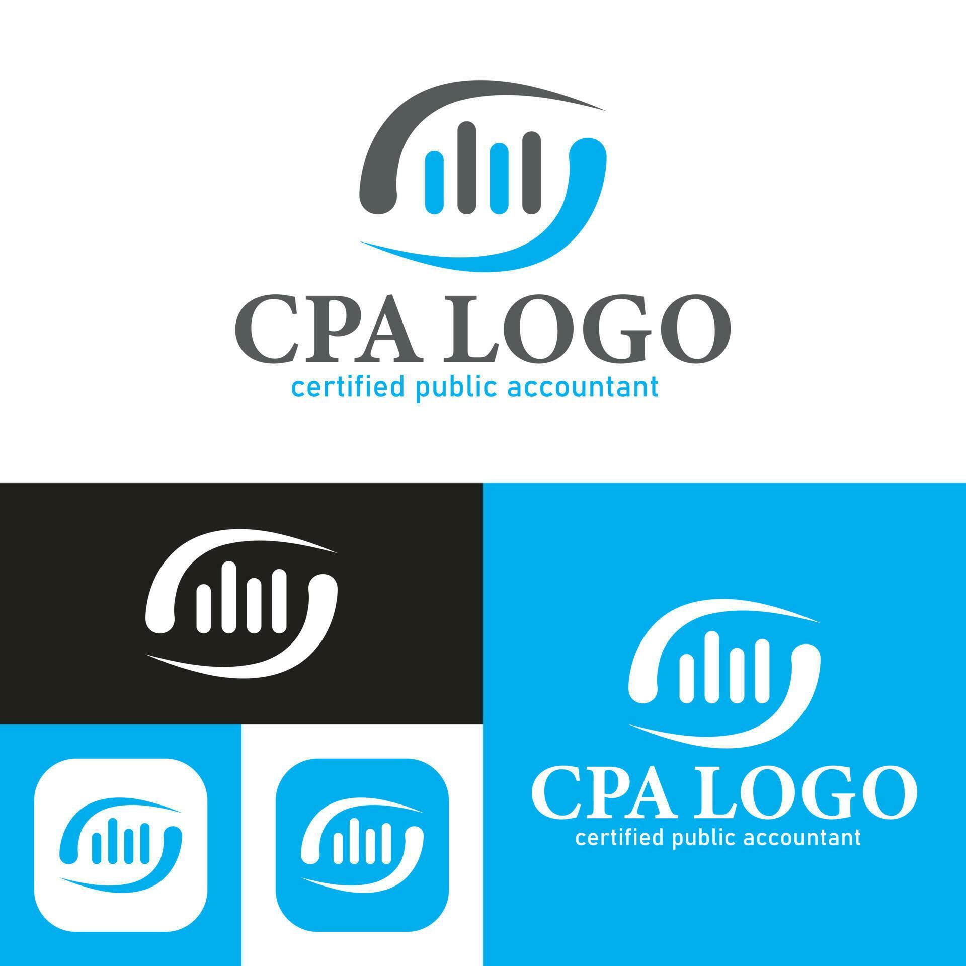 Simple Certified Public Accountant Logo Template.CPA logo. Black and white. Vector Illustration ...