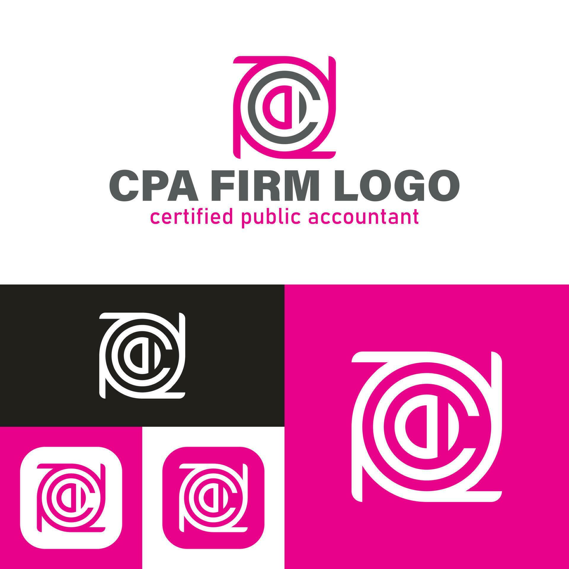 Simple Certified Public Accountant Logo Template.CPA firm logo. Black and white. Vector ...