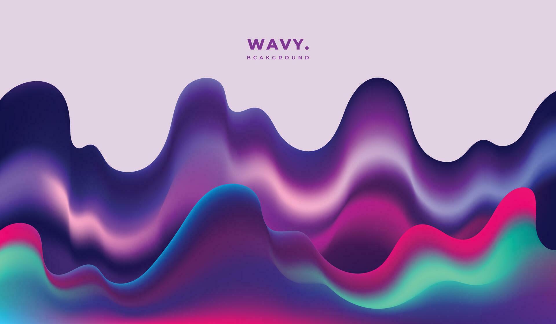 Colorful Abstract Wavy Liquid Background Template Copy Space Fluid Gradient Mesh Colour