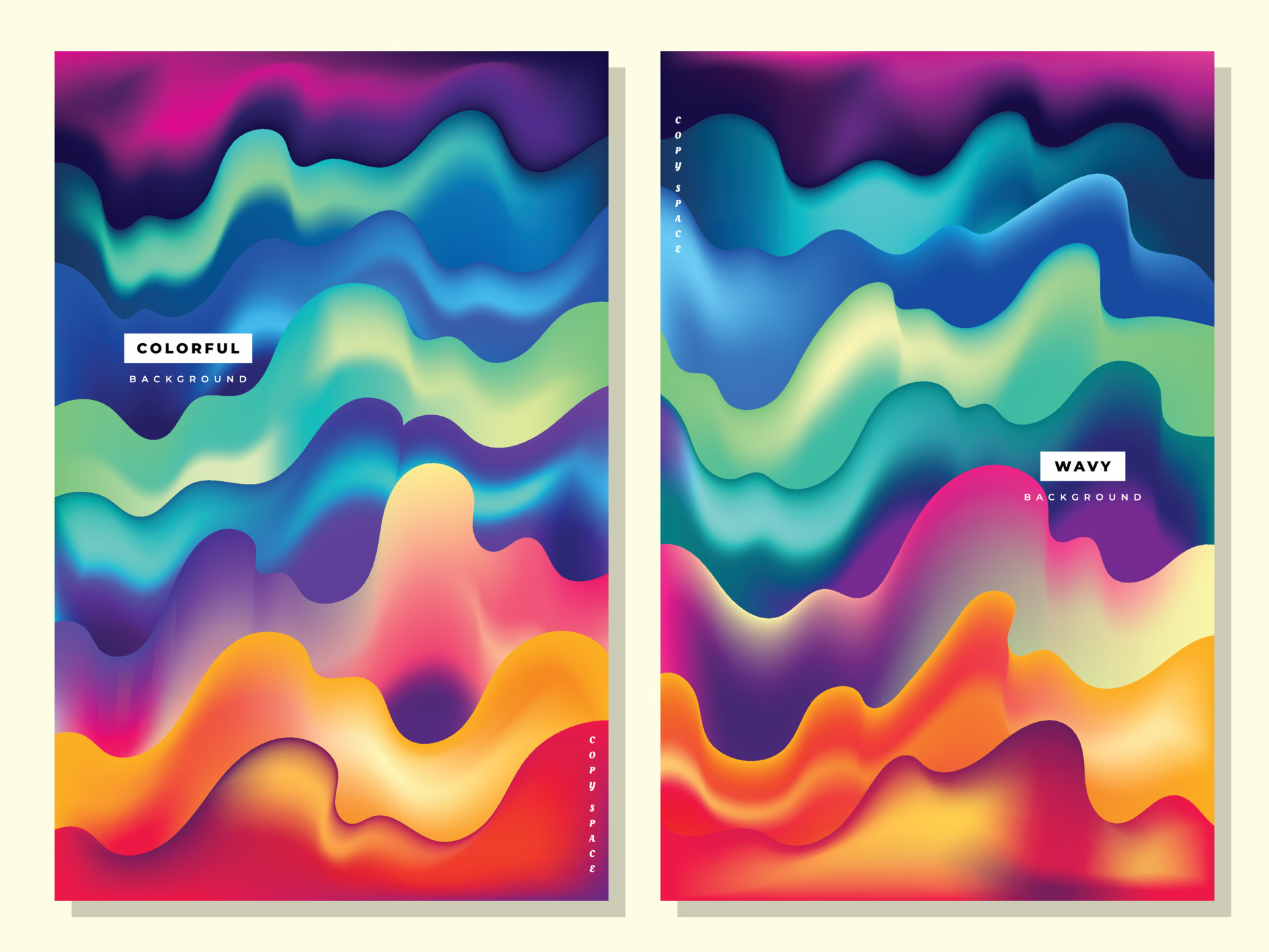 Colorful Abstract Wavy Liquid Background Template Copy Space Fluid Gradient Mesh Colour