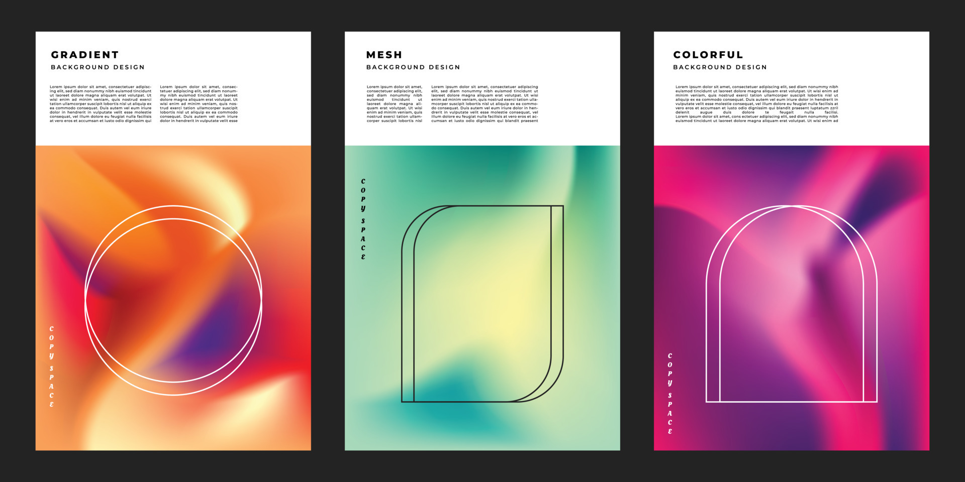 Colorful Gradient Mesh Background Template Design Fluid Portrait Backdrop Copy Space Suitable