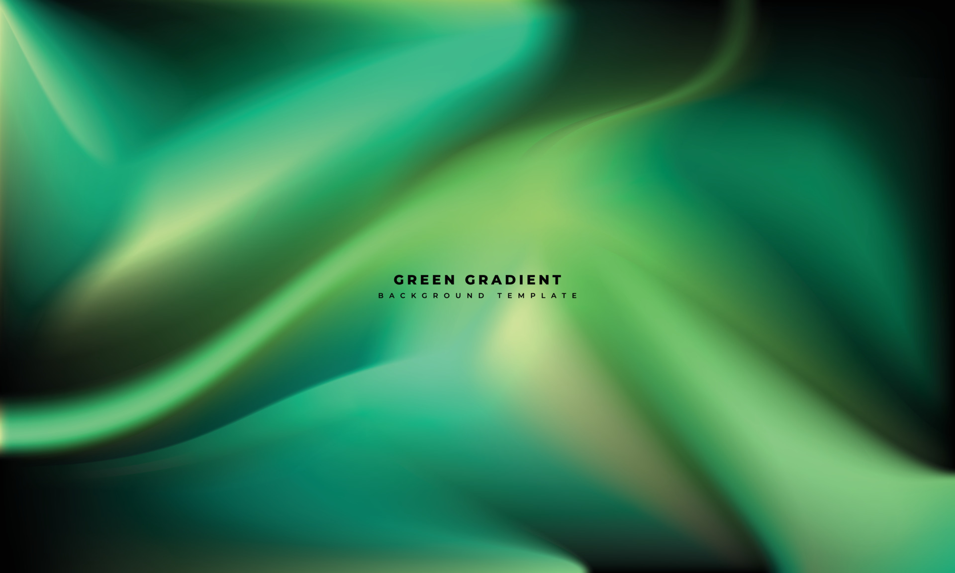 Fluid Green Gradient Mesh Background Template Copy Space Four Fluid Backdrop Design For Poster