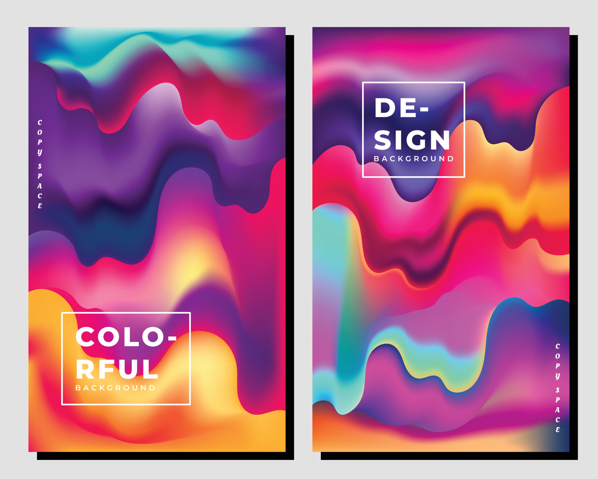 Colorful Abstract Wavy Liquid Background Template Copy Space Fluid Gradient Mesh Colour