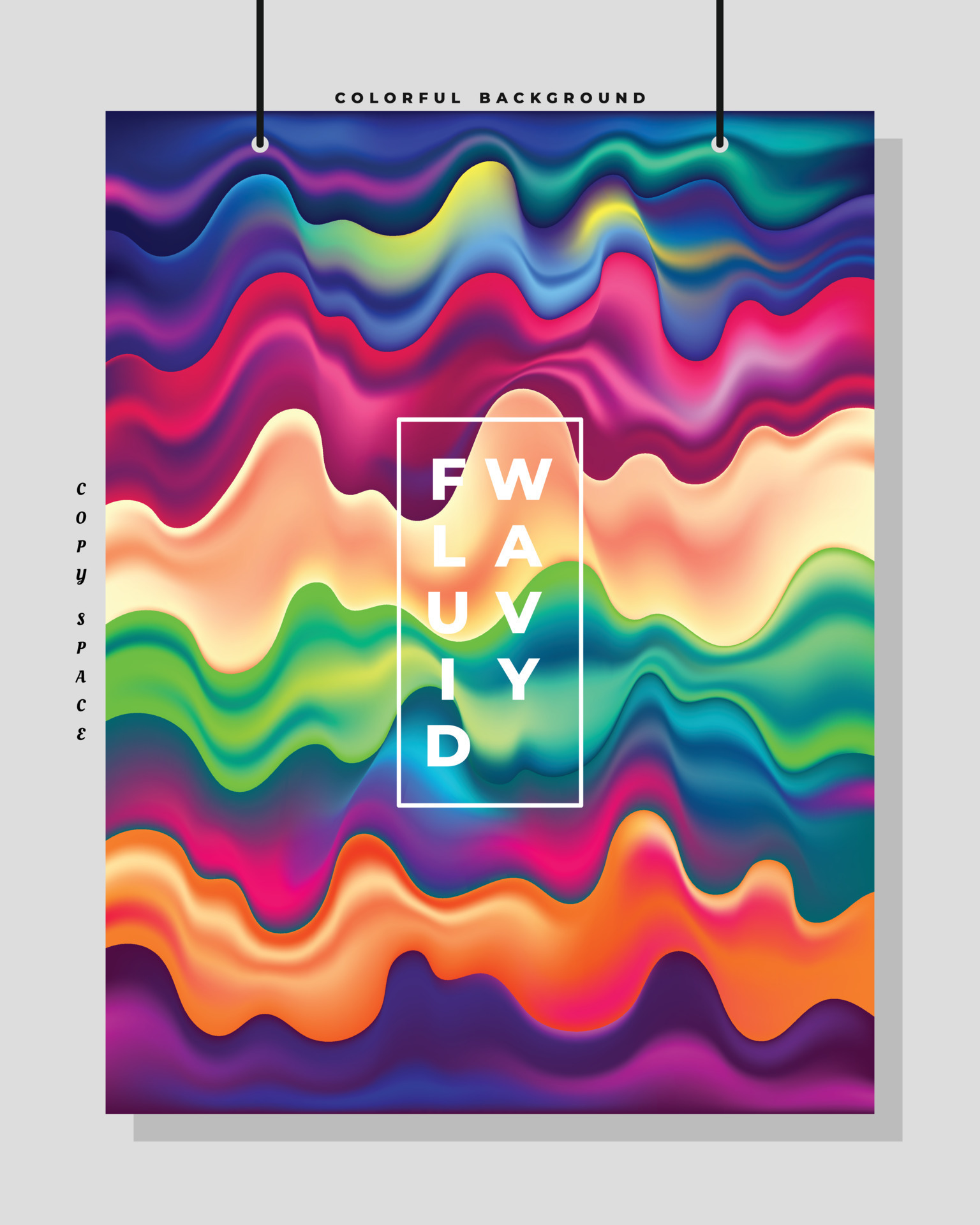 Colorful Abstract Wavy Liquid Background Template Copy Space Fluid Gradient Mesh Colour
