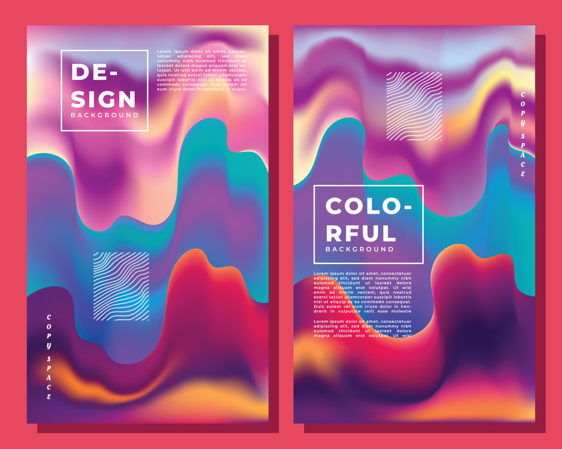 Colorful Abstract Wavy Liquid Background Template Copy Space Fluid Gradient Mesh Colour