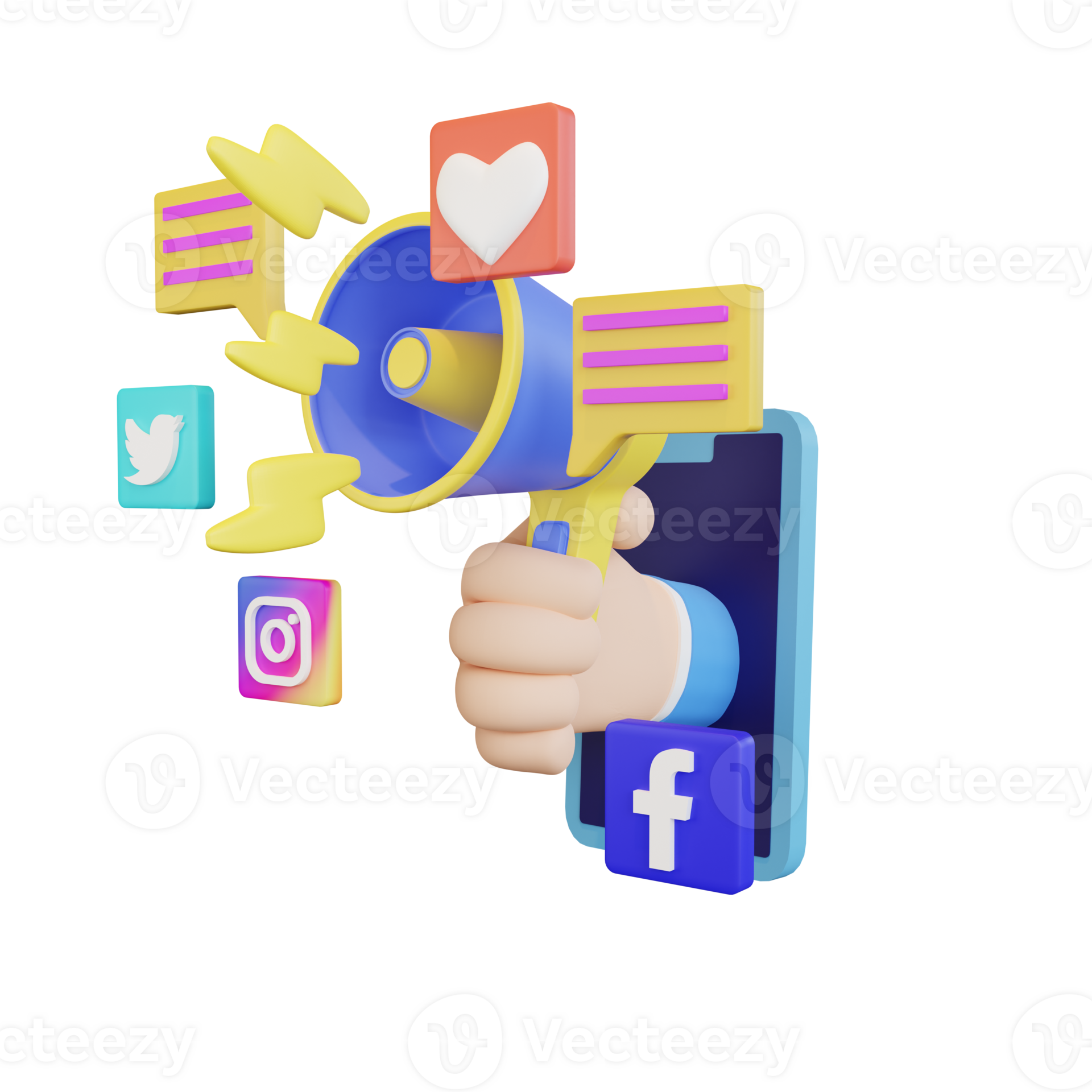 3d rendering digital marketing concept illustration 24553396 PNG