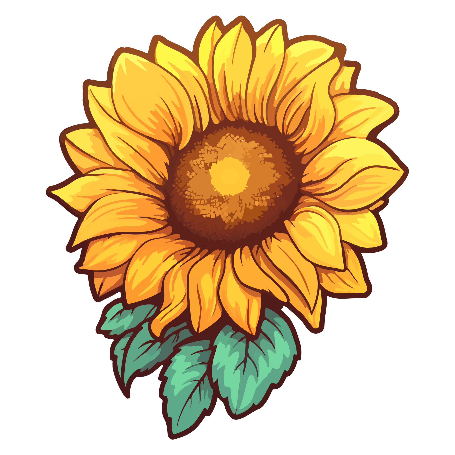 Sunflower Modern Pop Art Style Sunflower Illustration Simple Creative Design Ai Generated