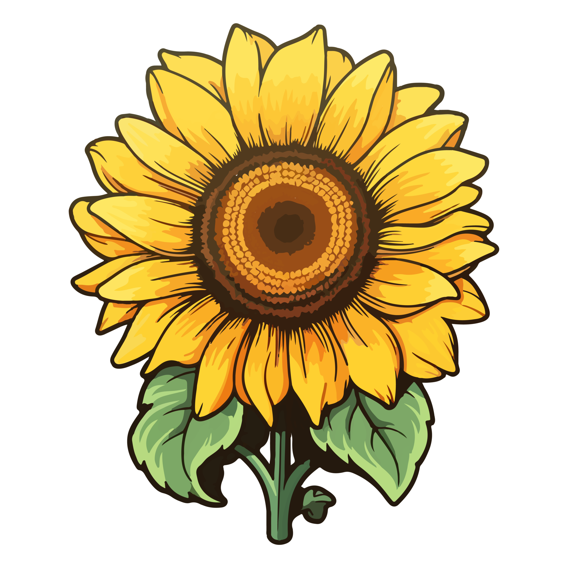 Sunflower Modern Pop Art Style Sunflower Illustration Simple Creative Design Ai Generated