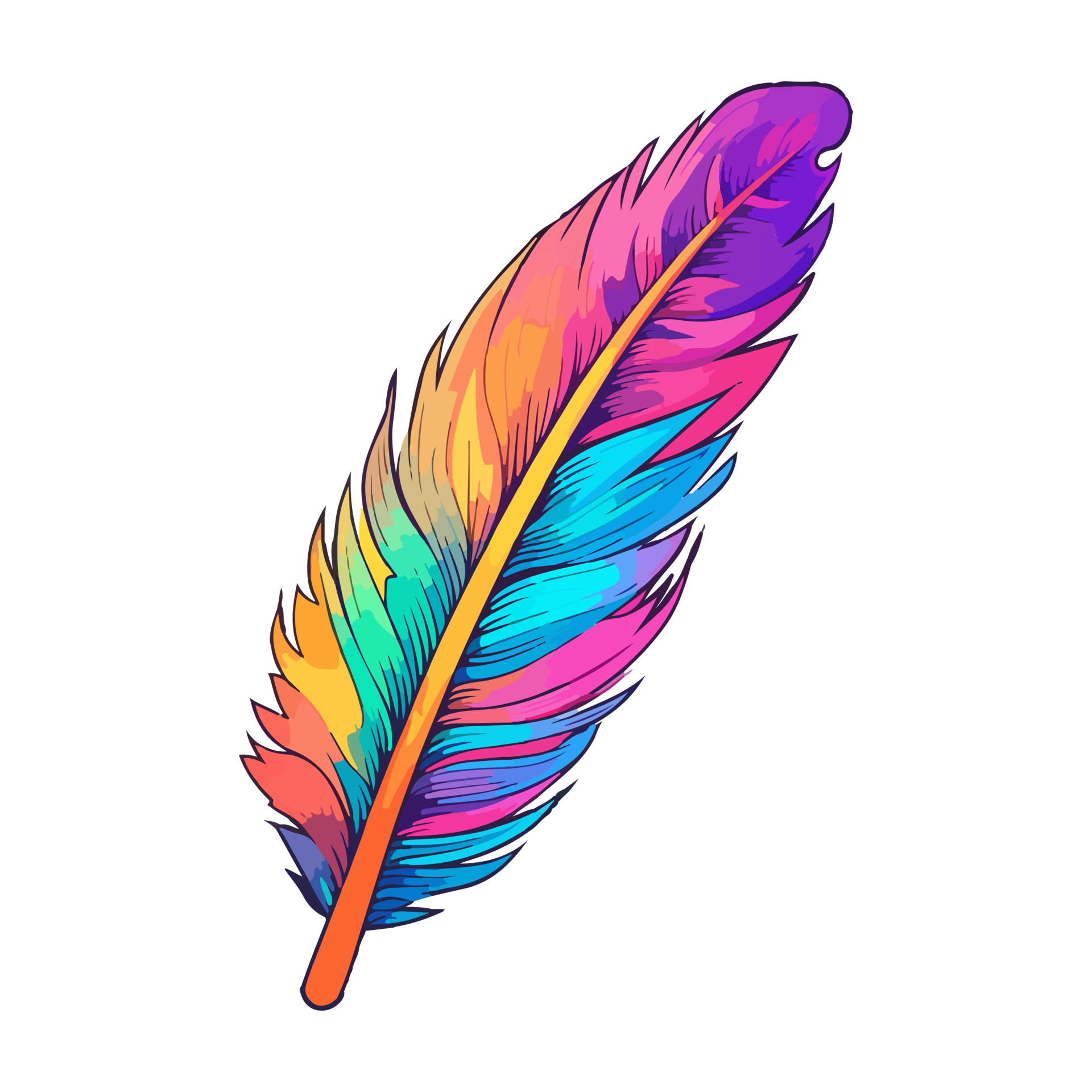 Colorful bird feather Logo, Feather Sticker, Pastel cute colors ... Colorful bird feather Logo, Feather Sticker, Pastel cute colors ...