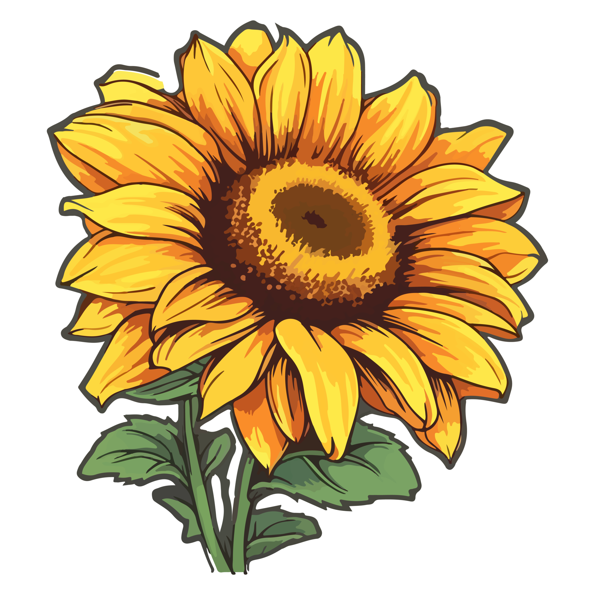 Sunflower Modern Pop Art Style Sunflower Illustration Simple Creative Design 24553539 Png
