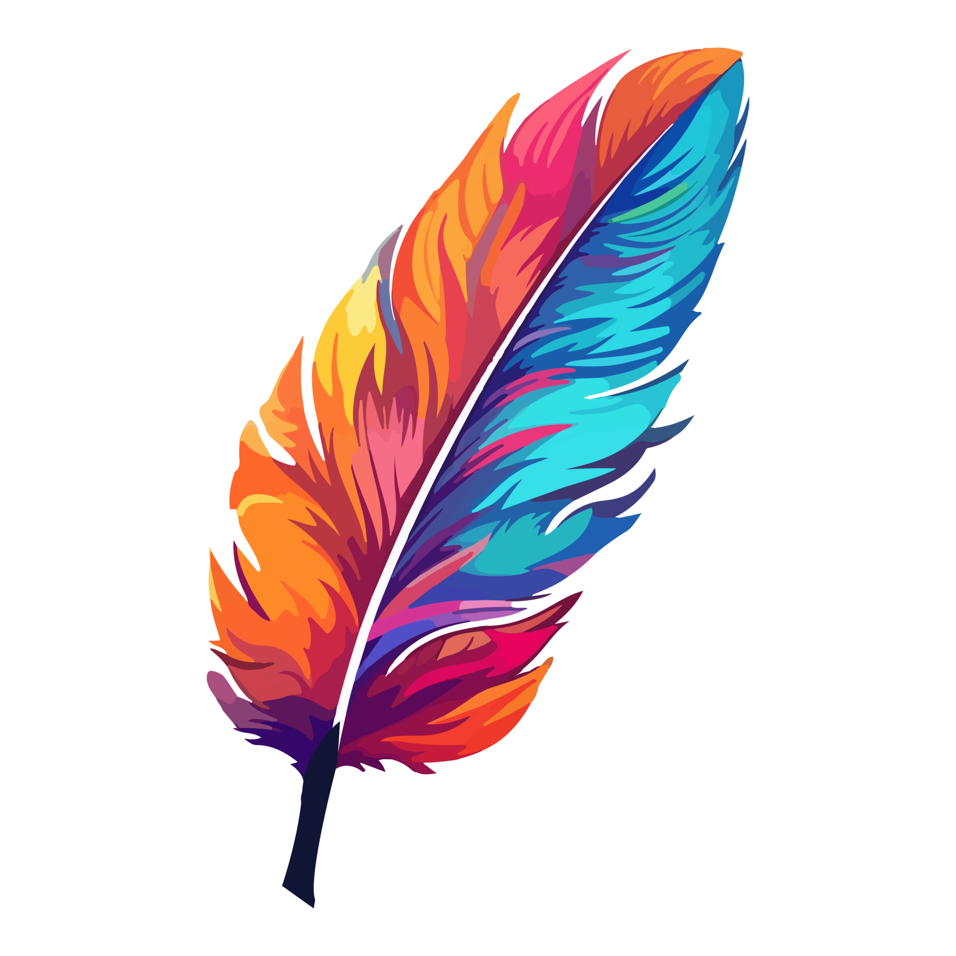 Colorful bird feather Logo, Feather Sticker, Pastel cute colors ... Colorful bird feather Logo, Feather Sticker, Pastel cute colors ...