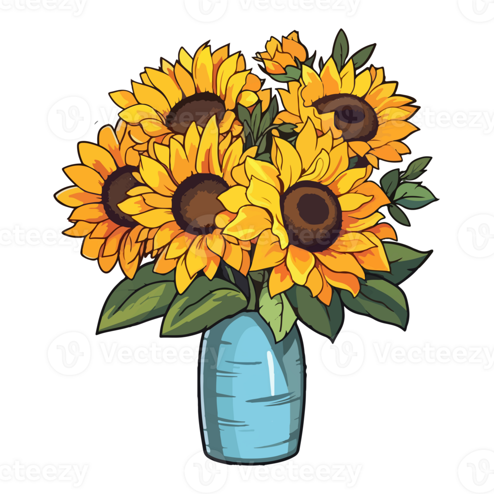 Sunflower Bouquet Modern Pop Art Style Sunflower Illustration Simple Creative Design