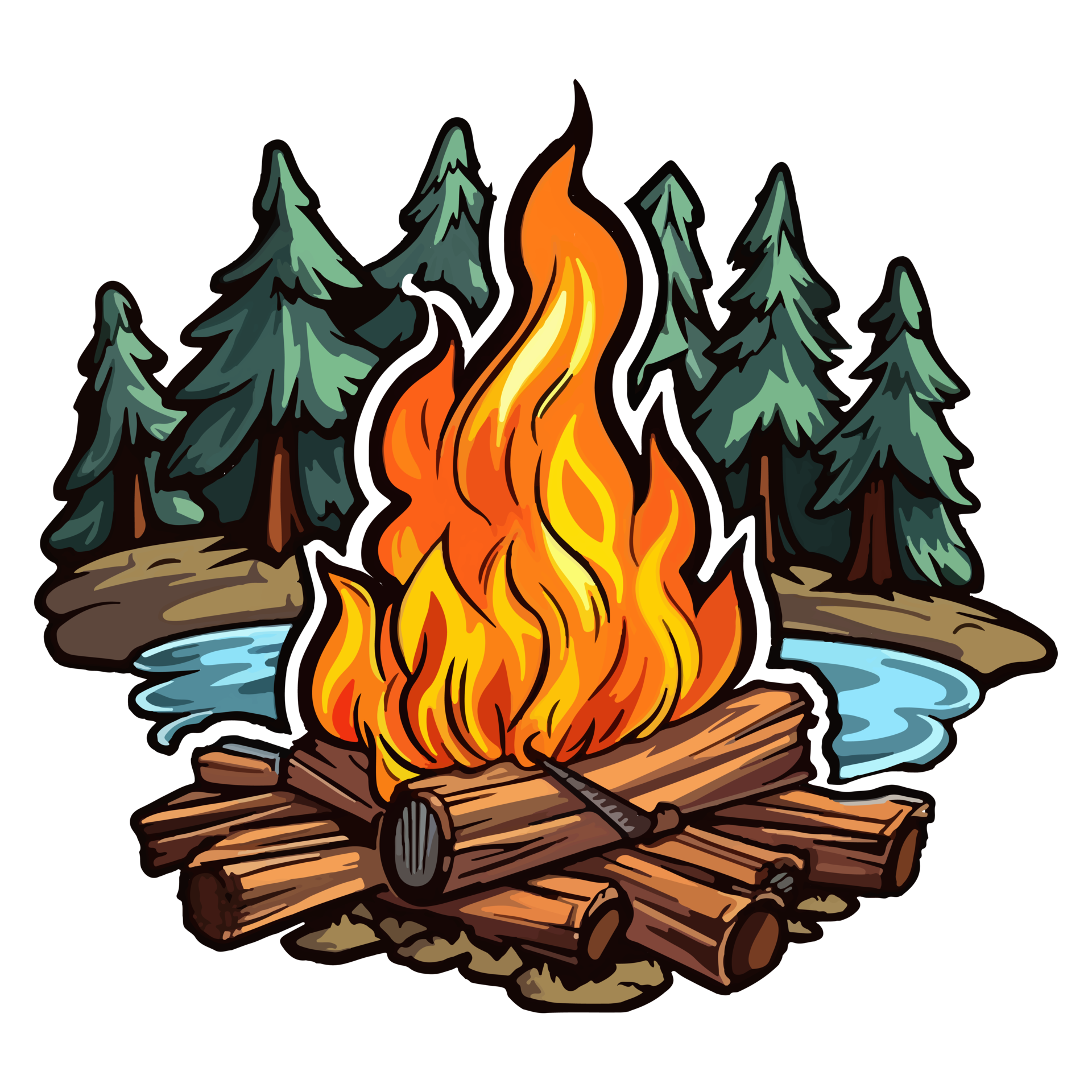 Cartoon Campfire