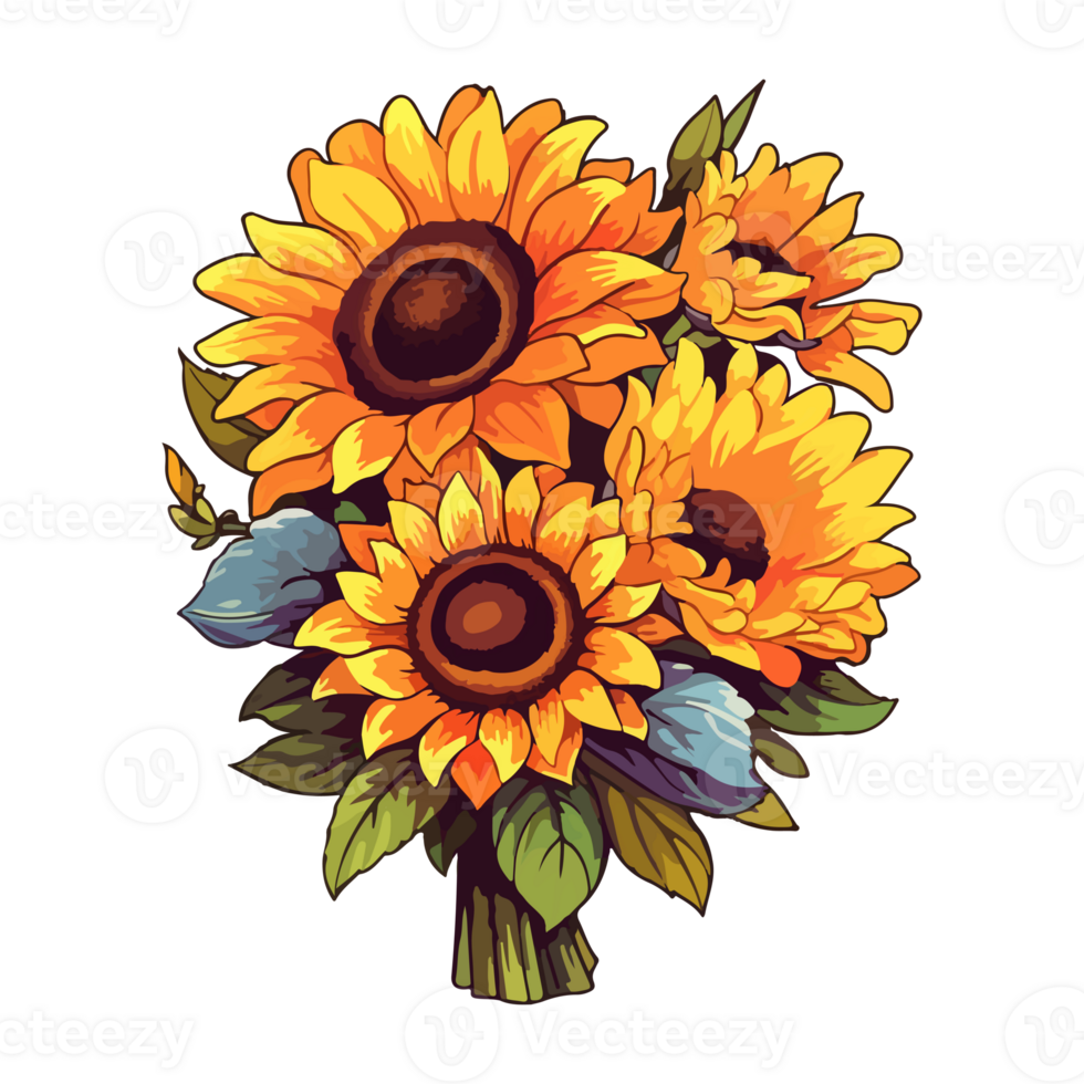 Sunflower Bouquet Modern Pop Art Style Sunflower Illustration Simple Creative Design