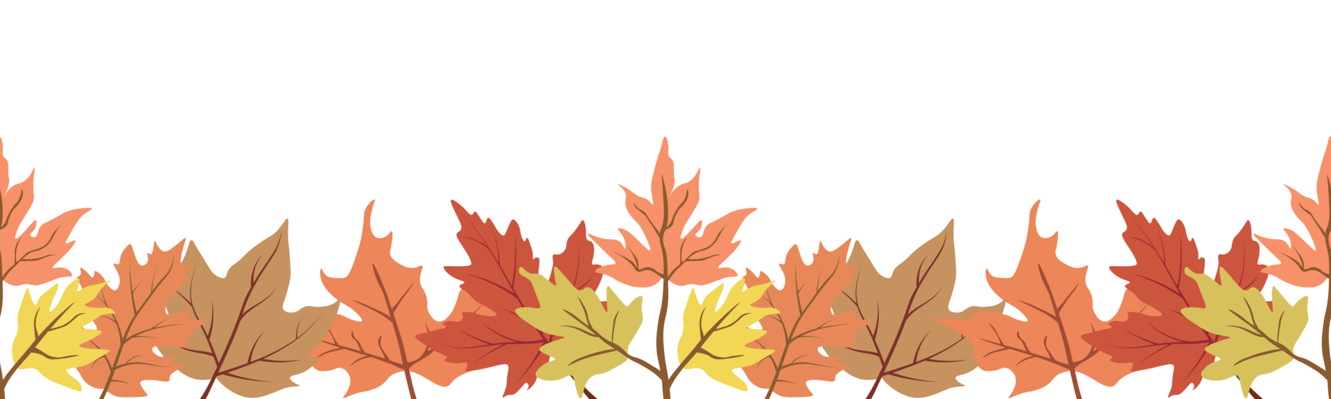 Autumn Leaves Seamless Border Illustration Repeating Ornament