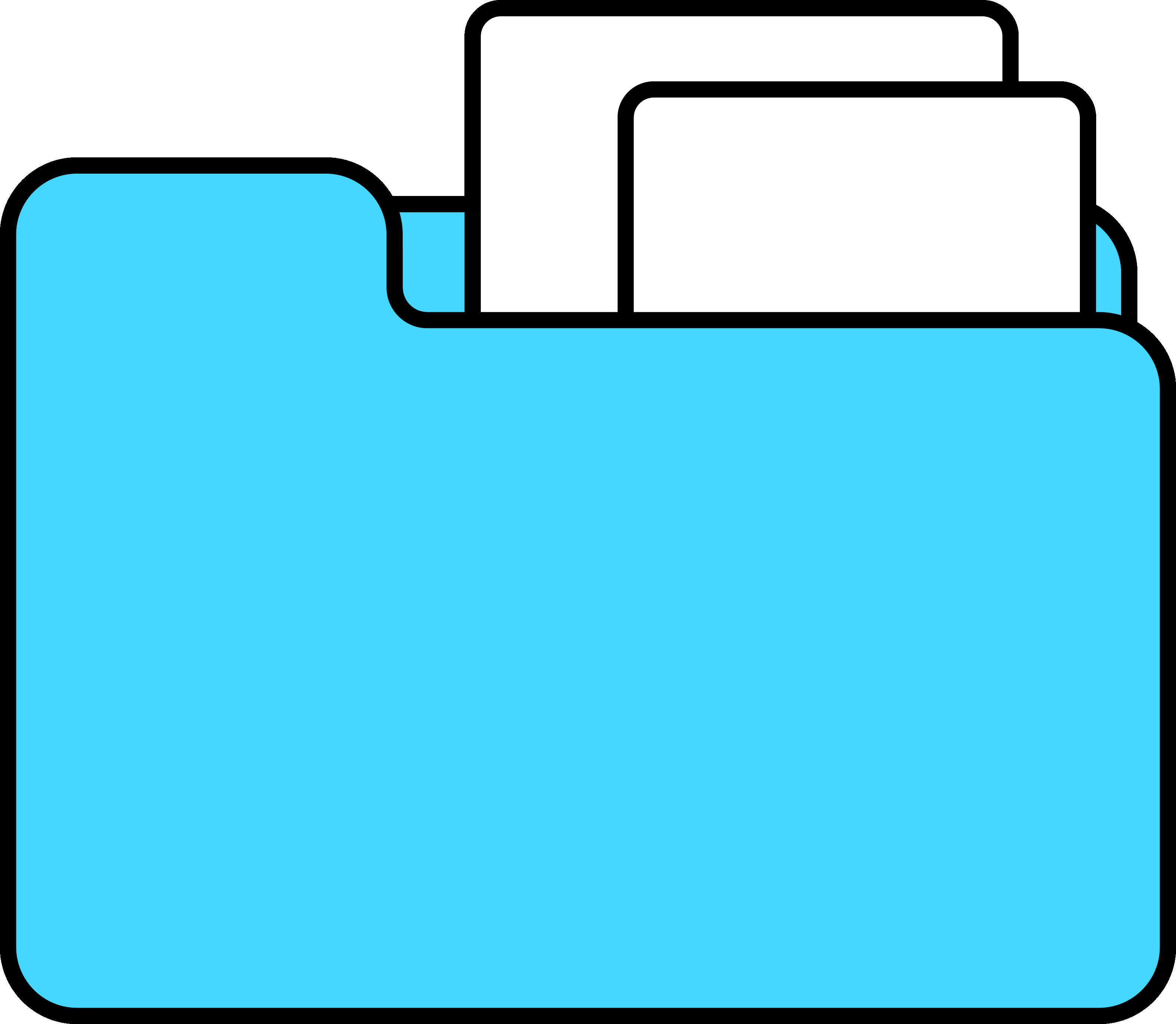 Turquoise And White File Folder Icon In Flat Style. 24554618 Vector Art ...