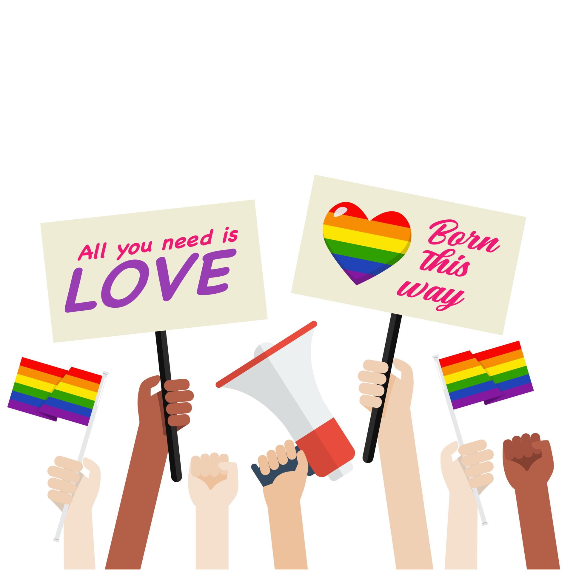 Crowd of people in LGBTQ parade 24555774 PNG