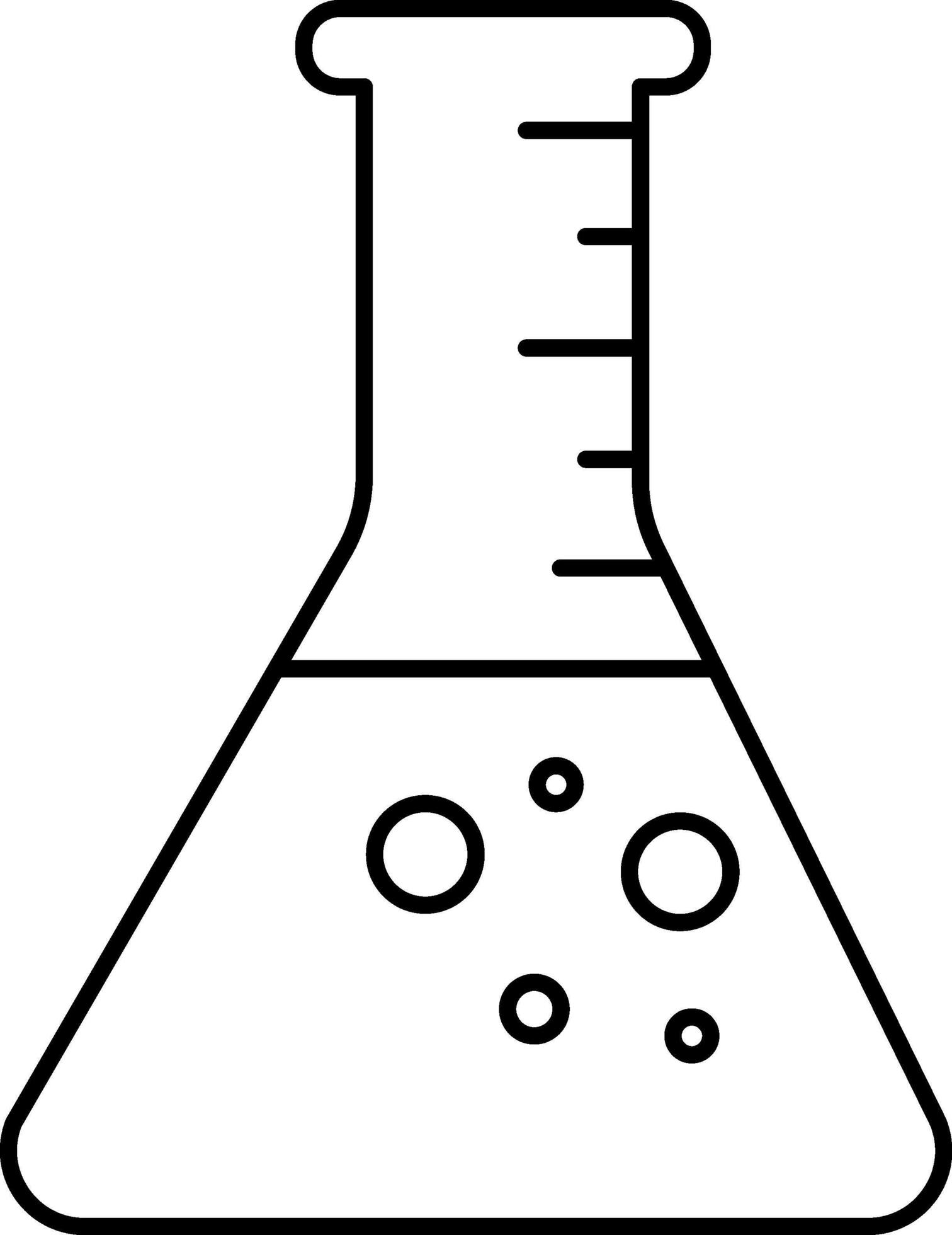 Isolated Conical Flask Icon In Black Stroke. 24556198 Vector Art at ...