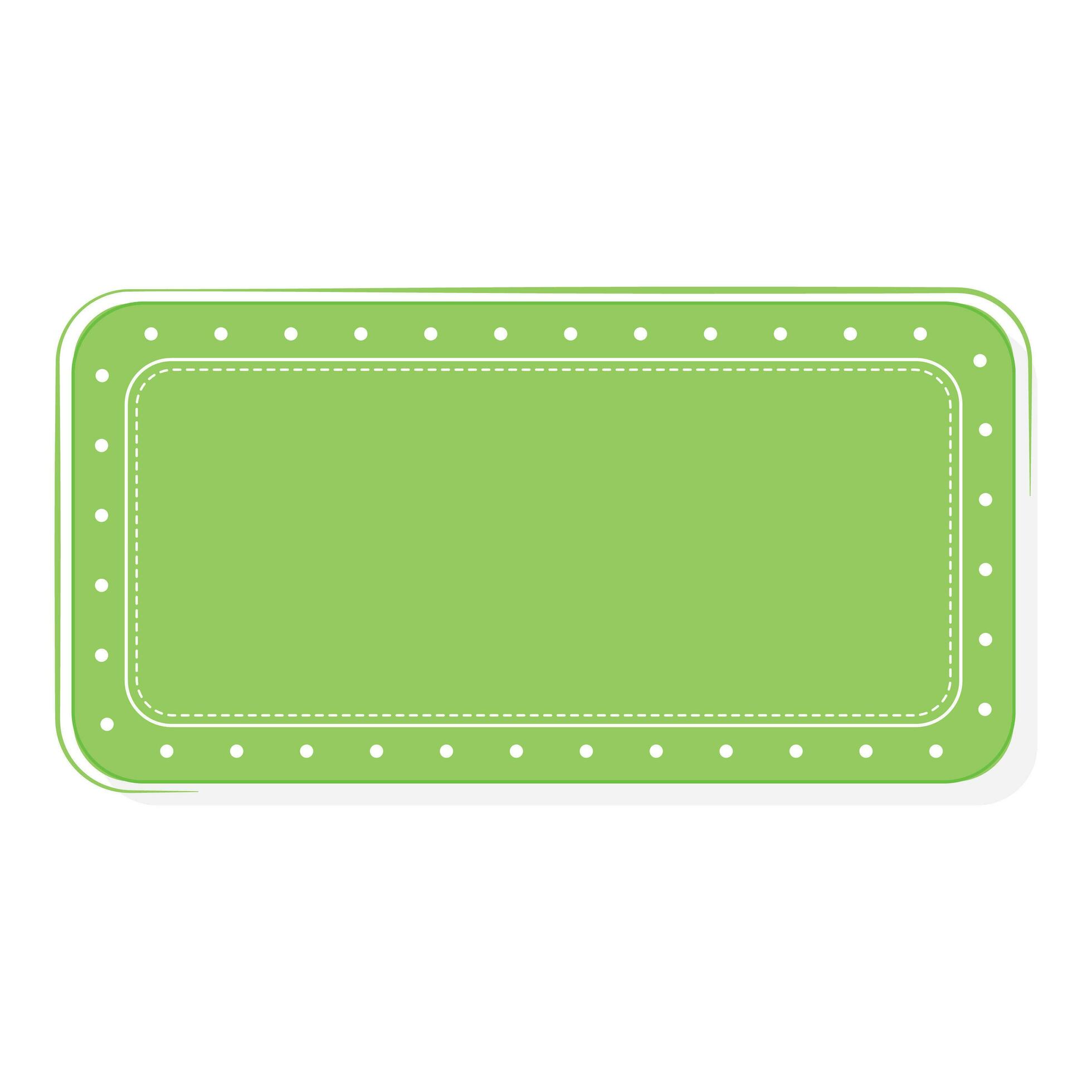 Green Empty Rectangle Frame Or Label Element On White Background ...