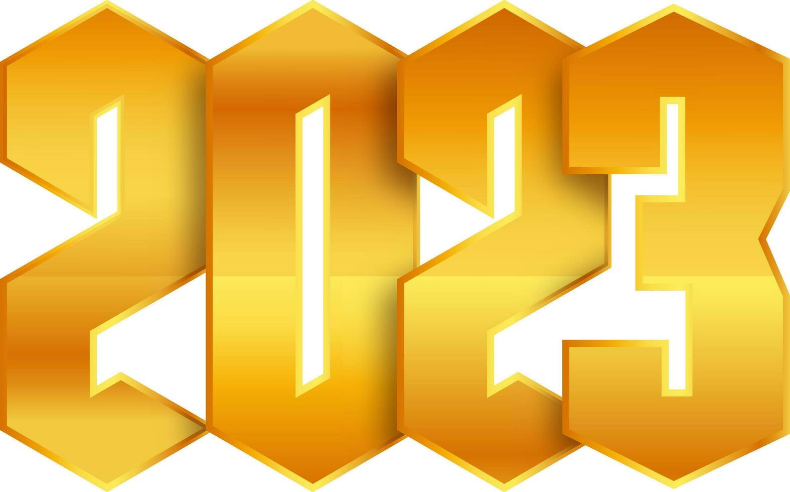 Golden 2023 Number Against White Background 24557169 Vector Art At Vecteezy