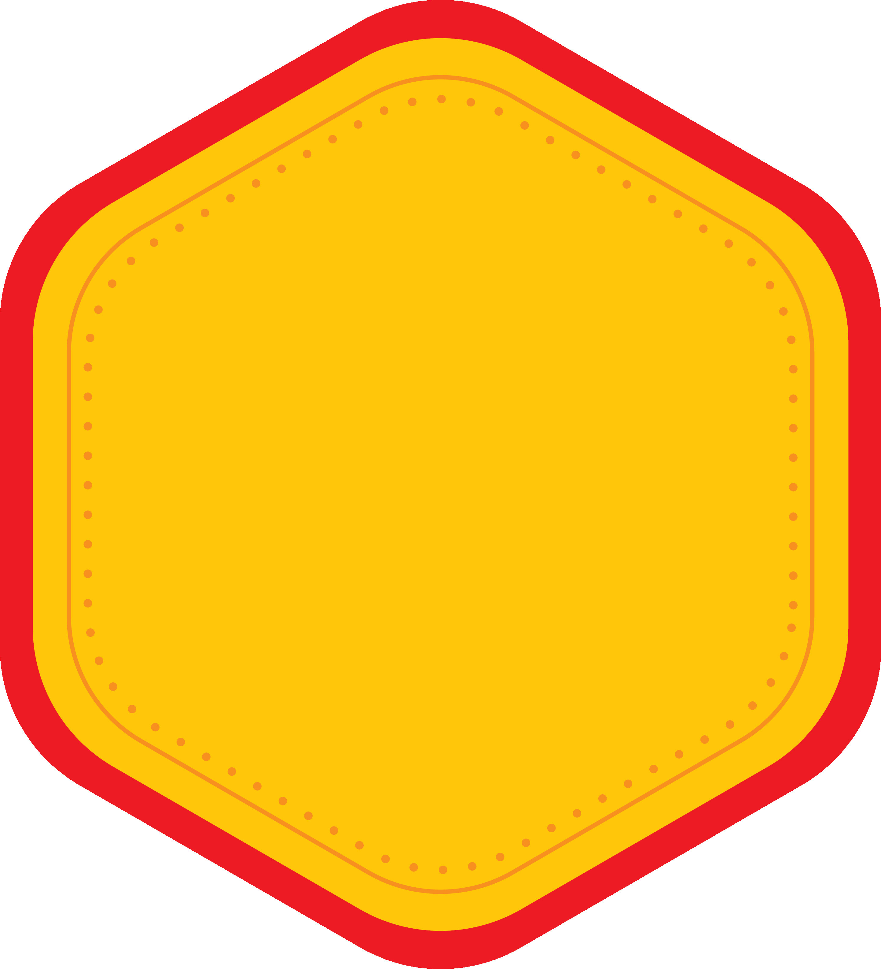 Blank Hexagon Frame Element In Yellow Color. 24557394 Vector Art at ...