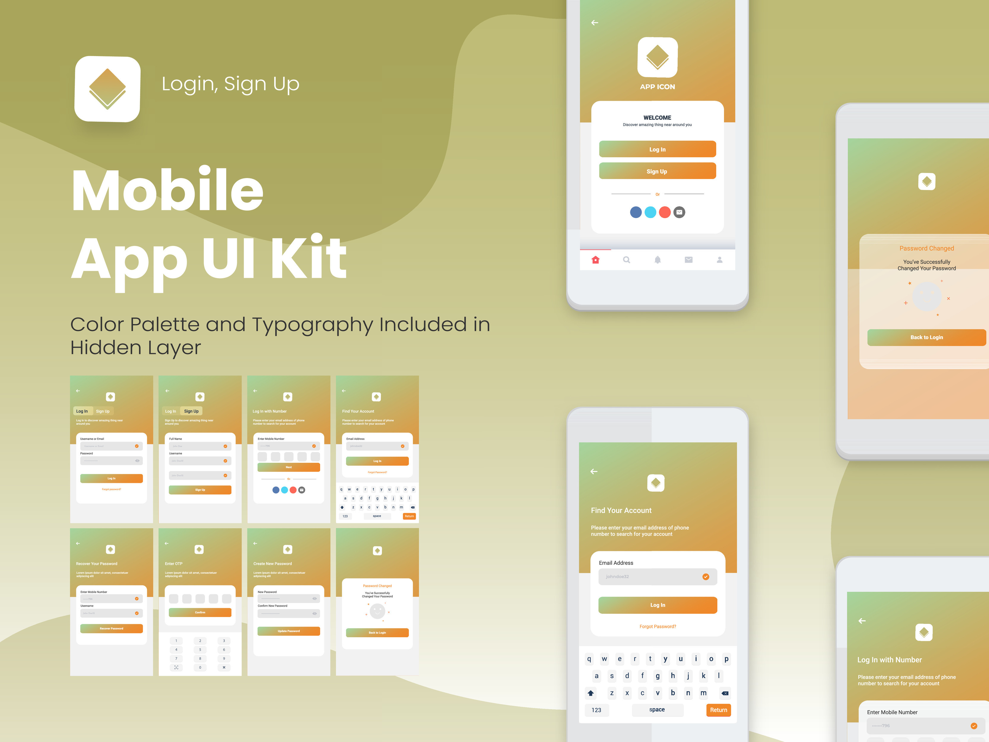 Wireframe Ui Ux And Gui Layout With Different Login Screens Including