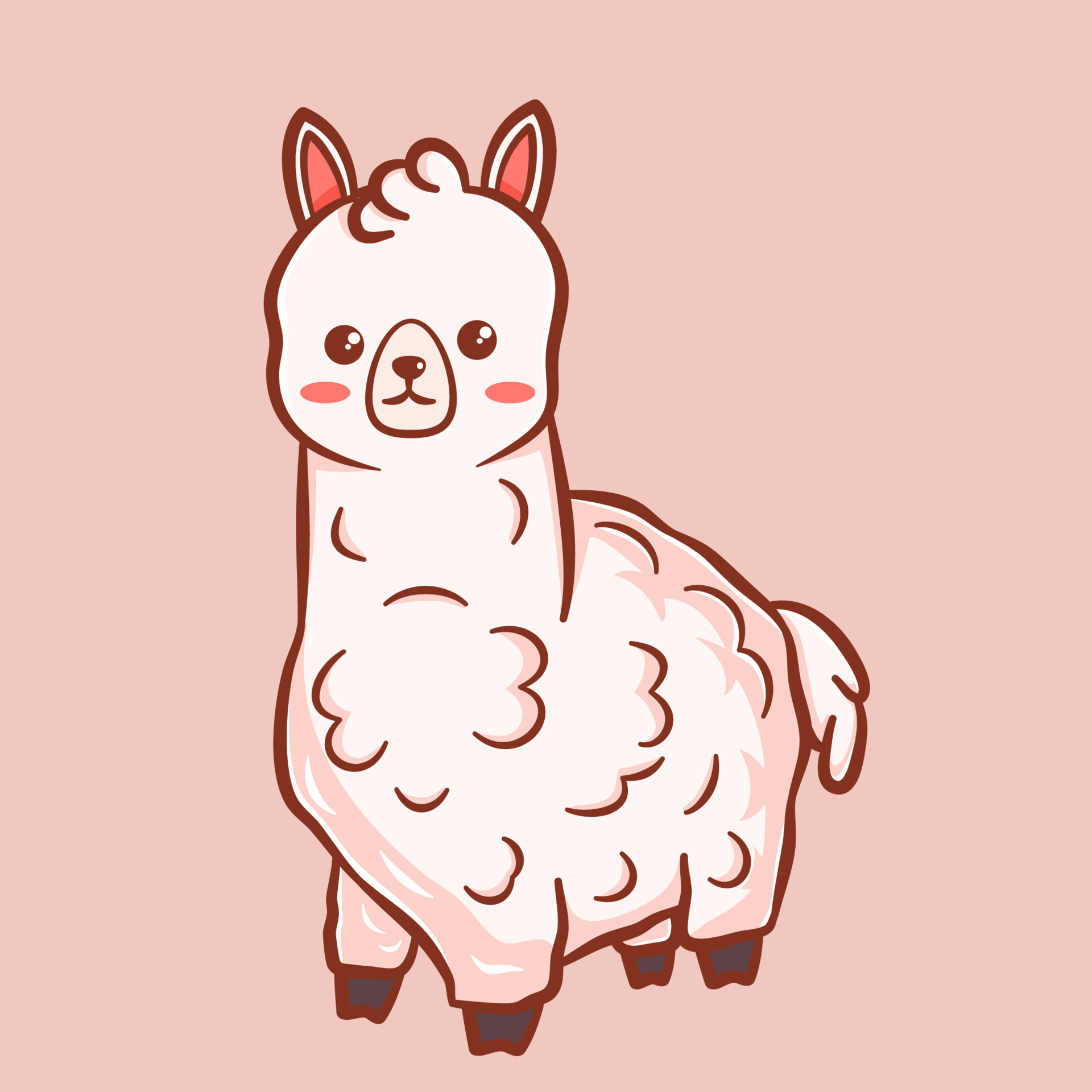 Cute llama cartoon character 24557821 Vector Art at Vecteezy