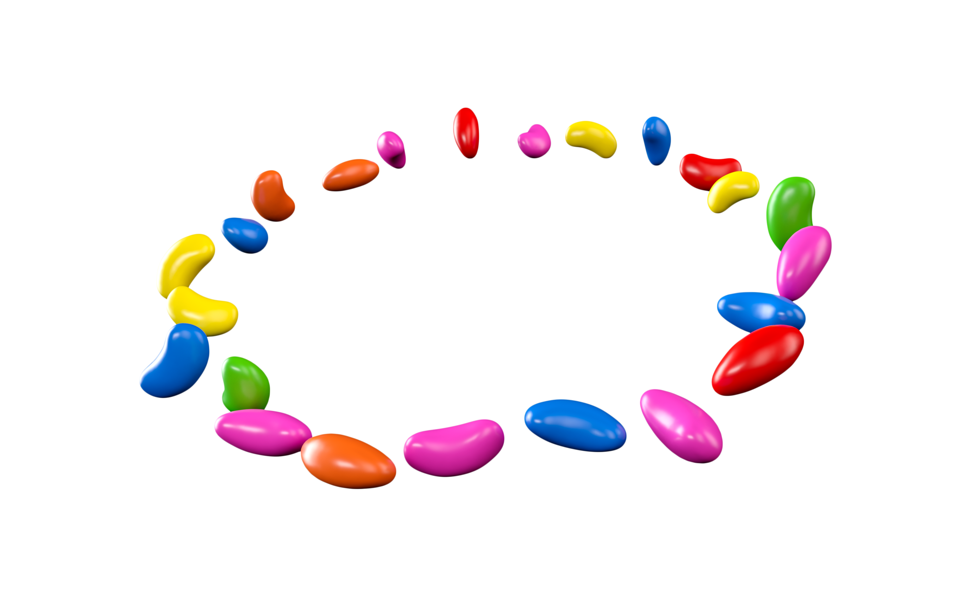 Rainbow colorful Jelly beans flying around 3d illustration 24558362 PNG