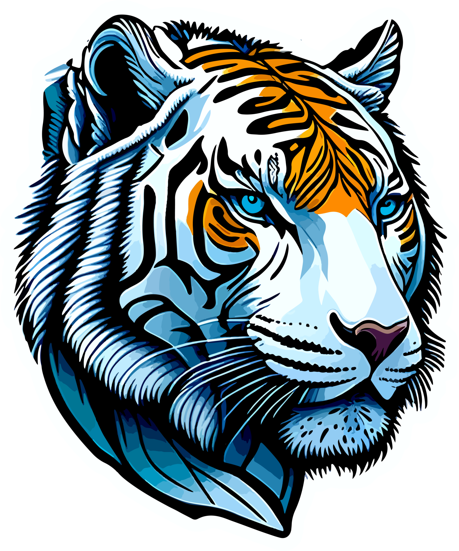 Head of Tiger Logo Sticker with 24558433 PNG