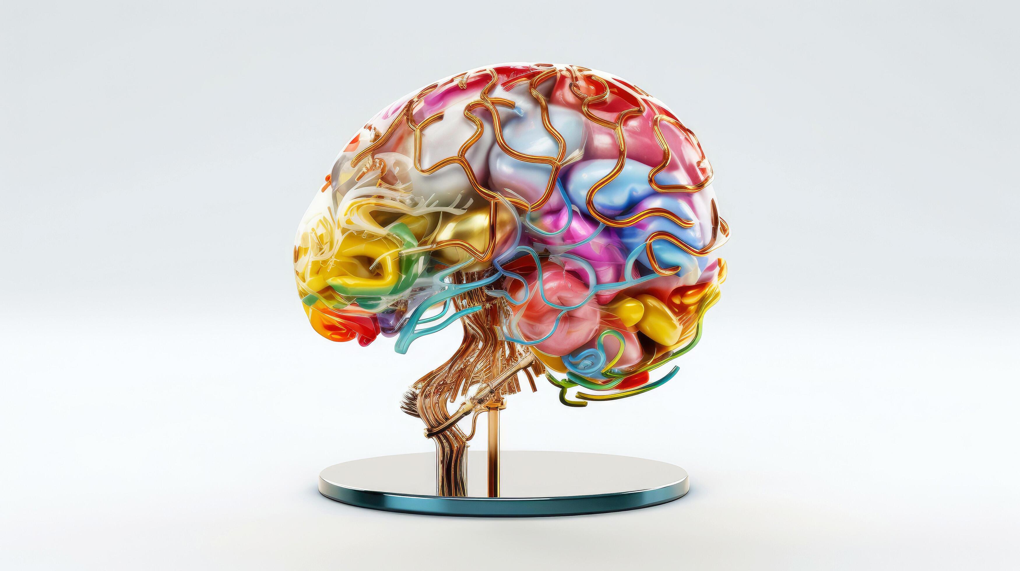 Brain and nerve forming a futuristic face illustrating the power of our ...