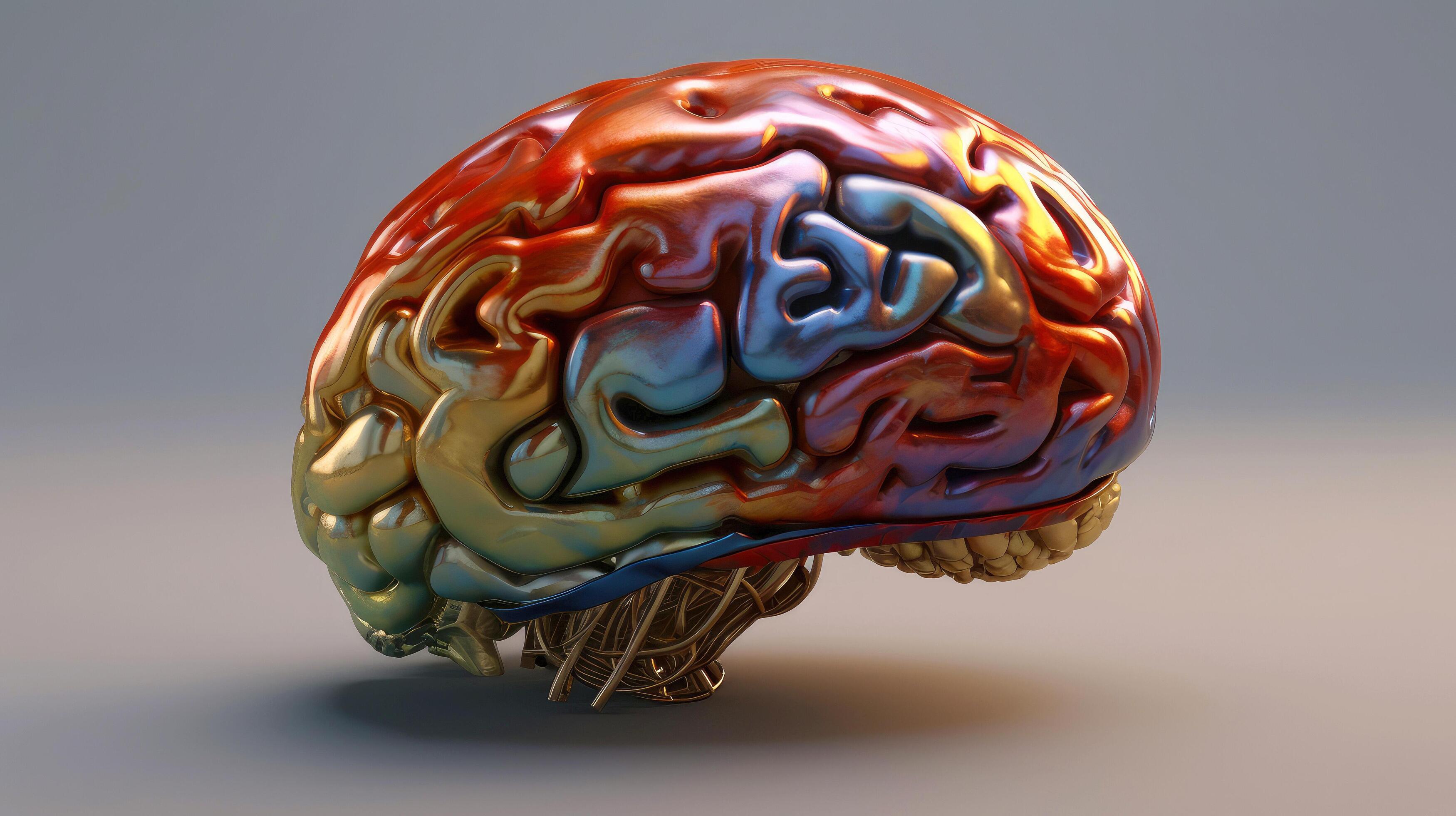 Brain and nerve forming a futuristic face illustrating the power of our ...