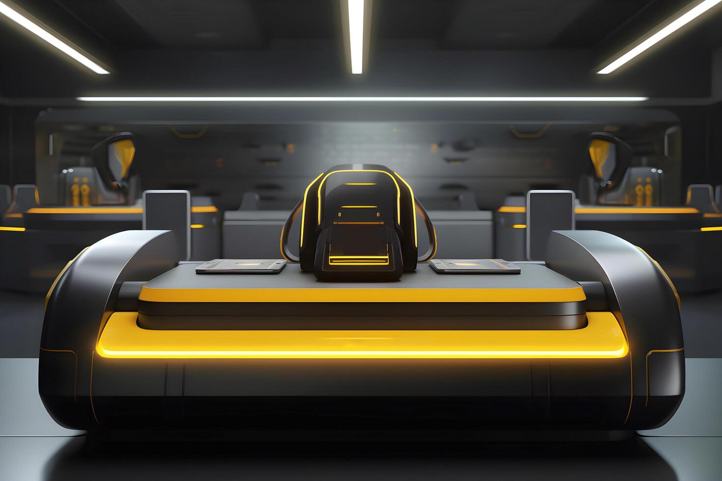 Modern sci-fi futuristic interior office design. Futuristic conference ... Modern sci-fi futuristic interior office design. Futuristic conference ...