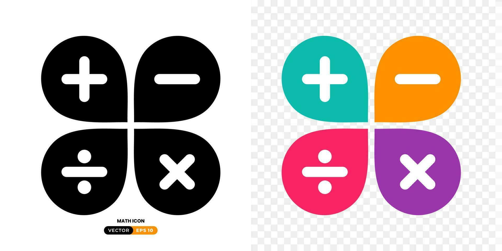 Math Icon Isolated Suitable For Logo Calculator Sign Symbol Flat
