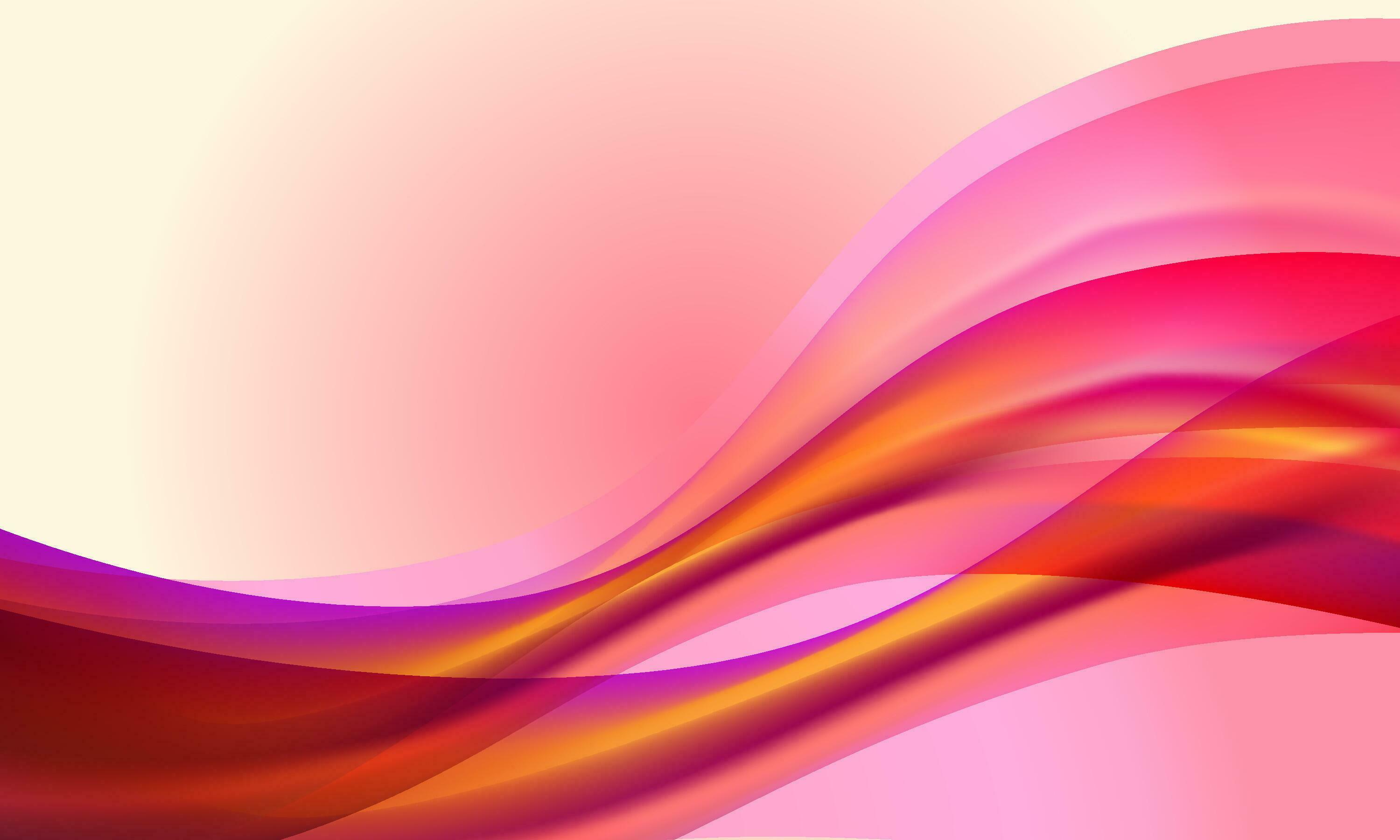 abstract background with smooth wavy lines in pink and orange colors ...