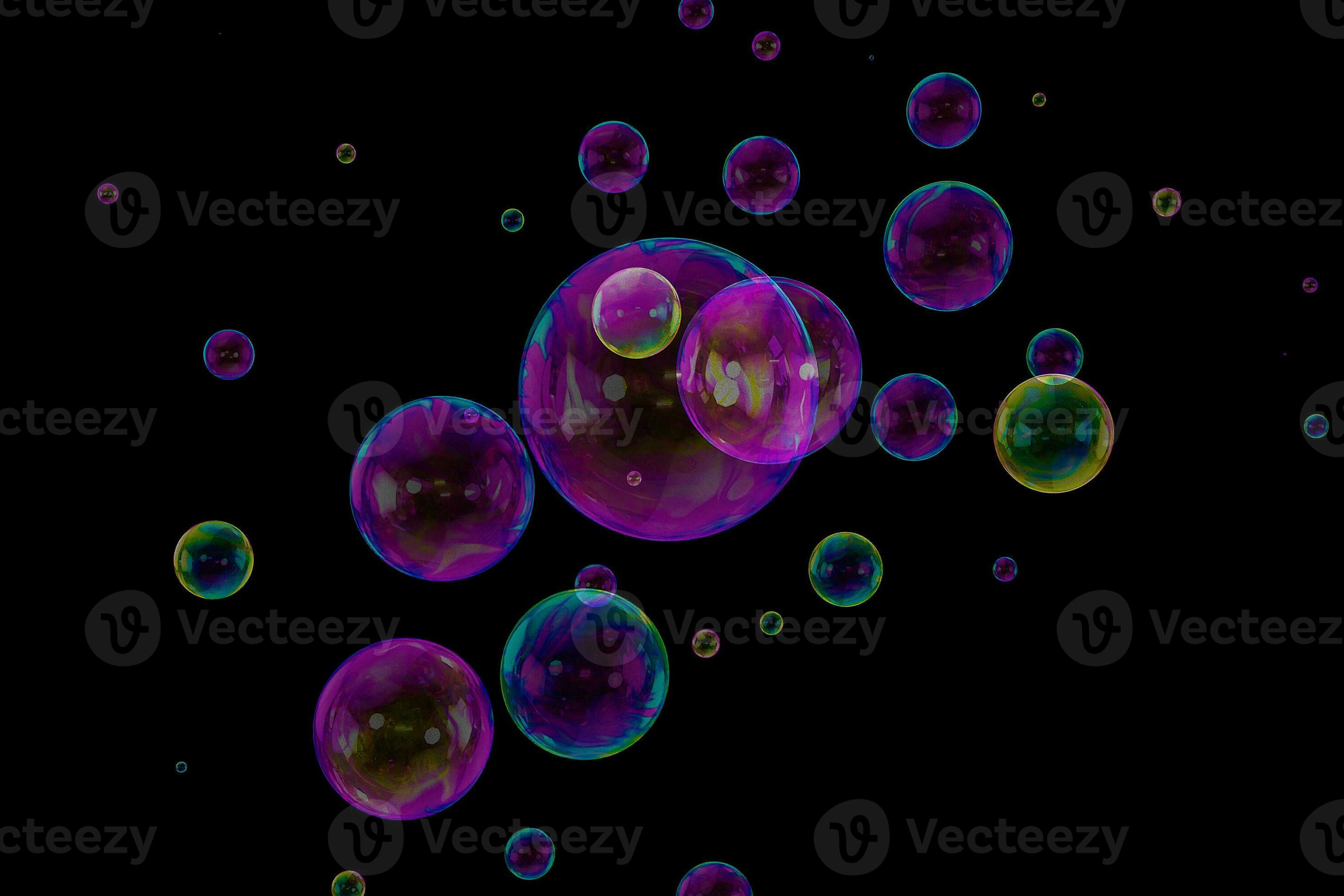 Soap bubbles composition overlay black background 24570077 Stock Photo at Vecteezy