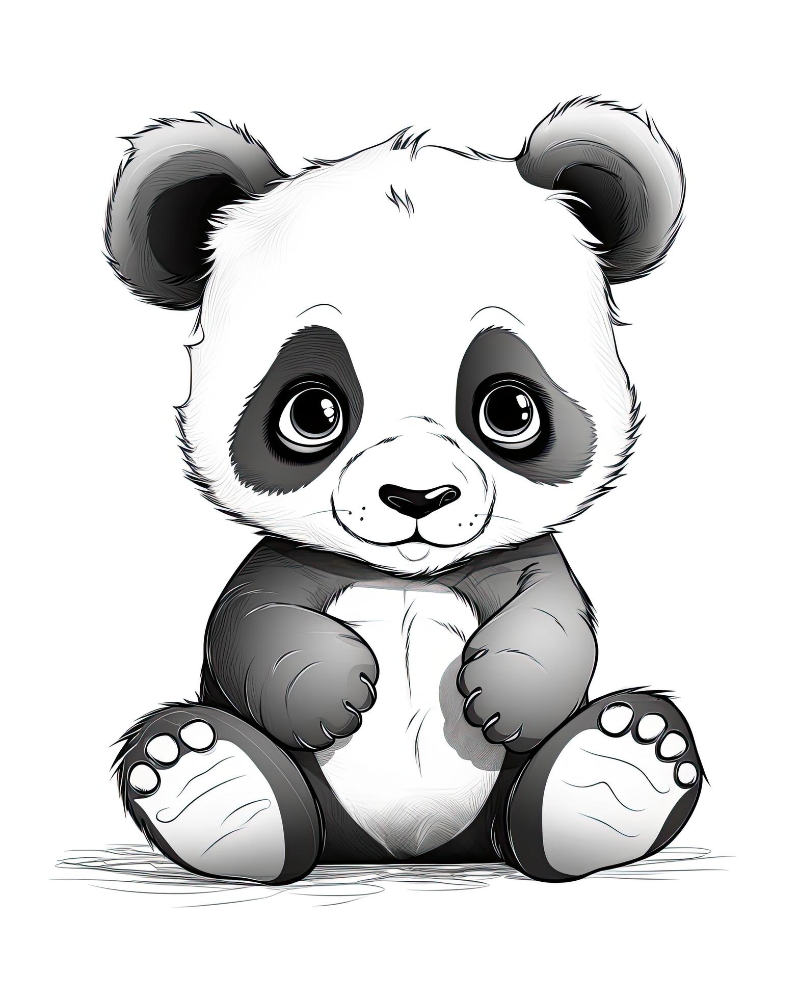 How To Draw A Cute Baby Panda
