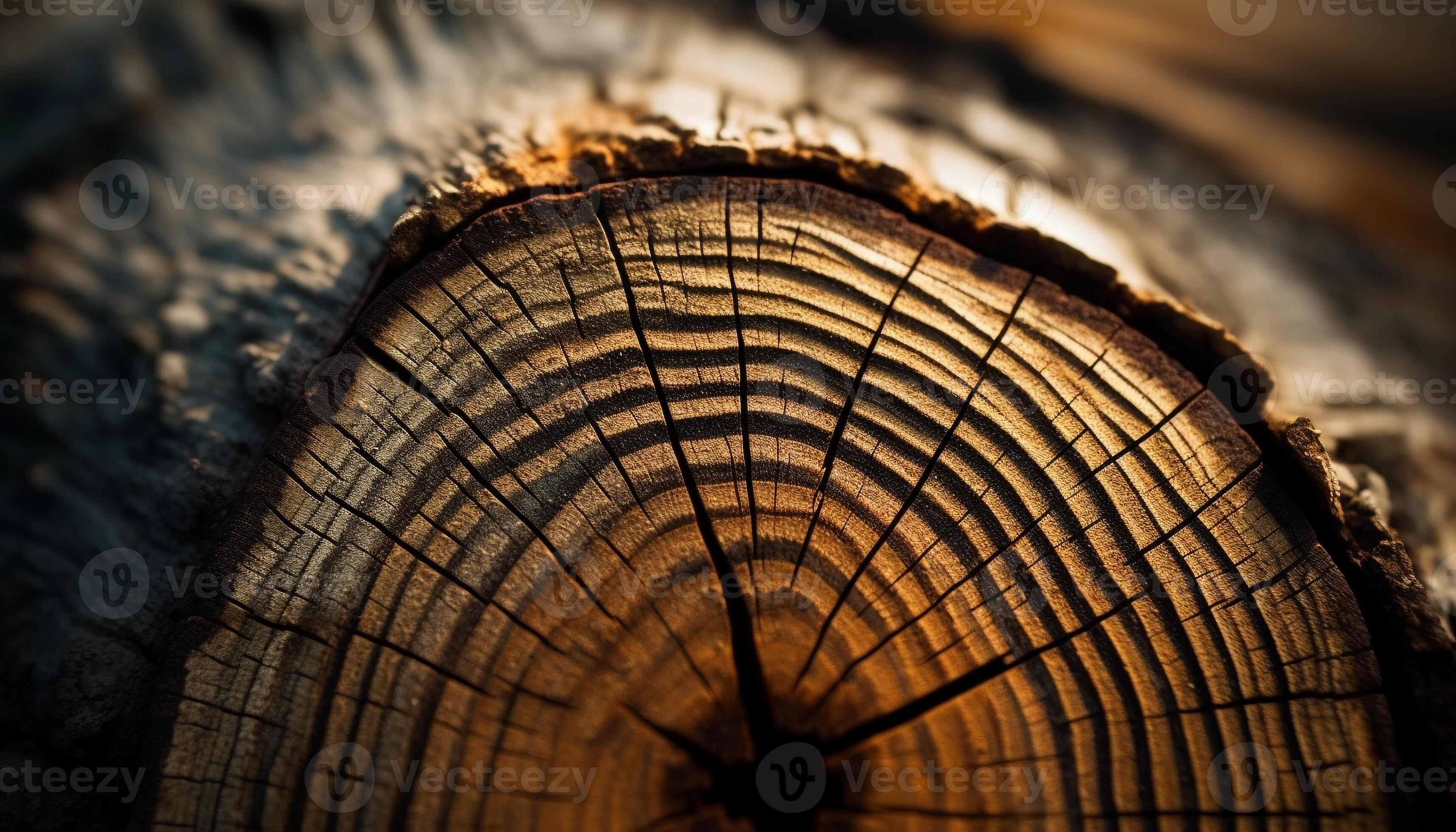 Tree stump cross section reveals concentric growth rings generated by AI 24575058 Stock Photo at ...