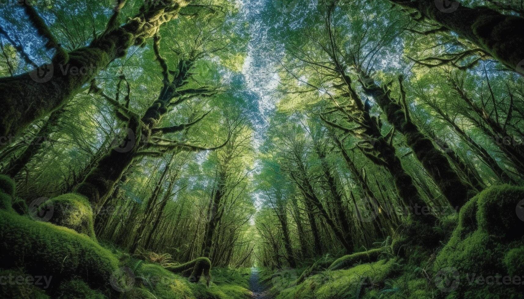 Tranquil scene of vibrant green forest growth generated by AI 24575075 ...