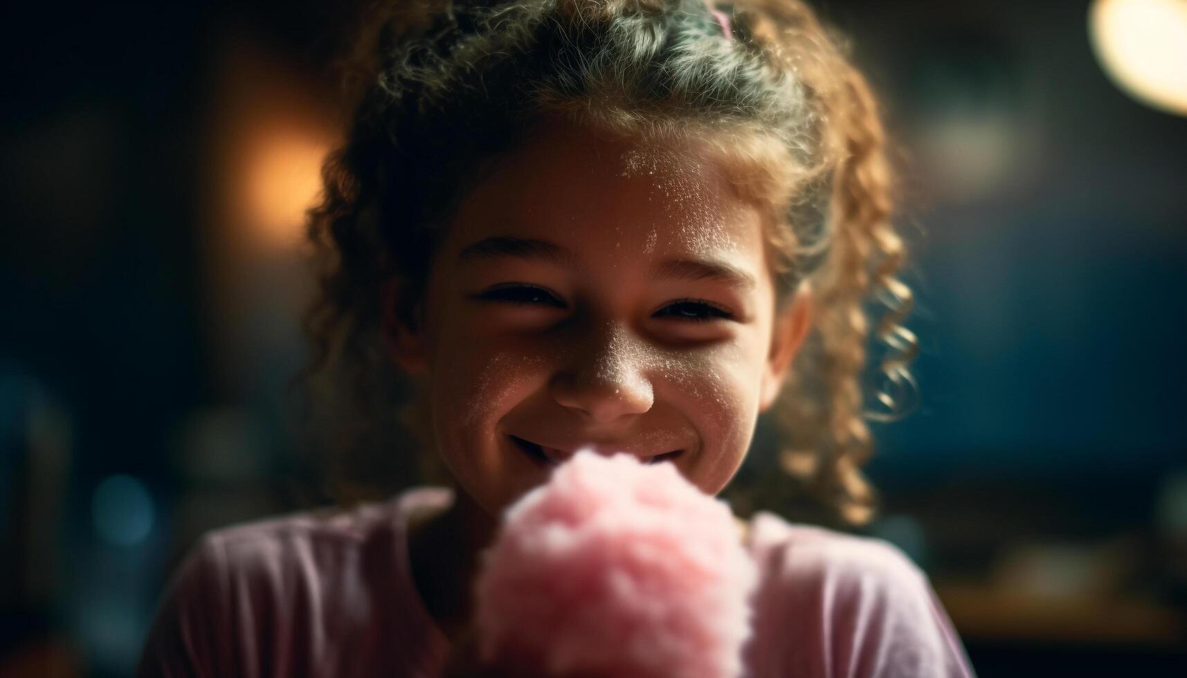 Cute Girl Enjoying Sweet Summer Snack Smiling And Playful Outdoors