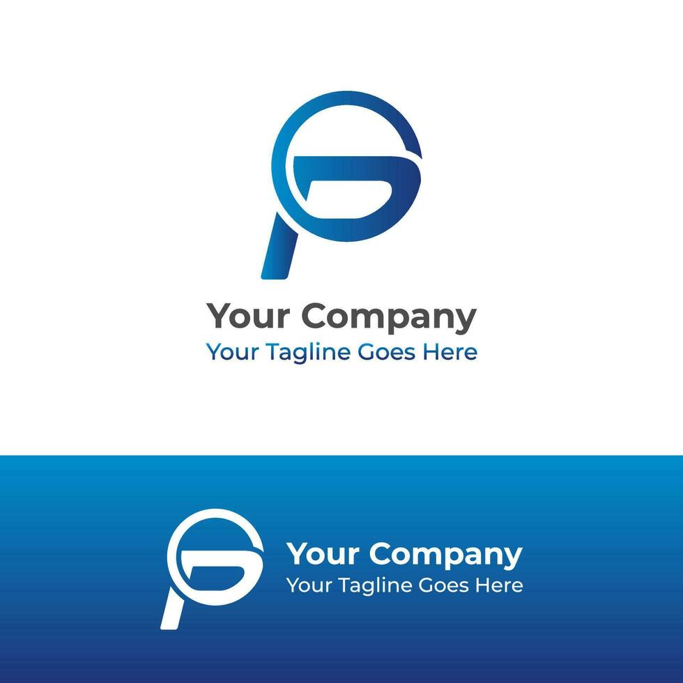 inicial letra pags tecnología logo vector gráfico diseño en azul degradado dentro circulo ...