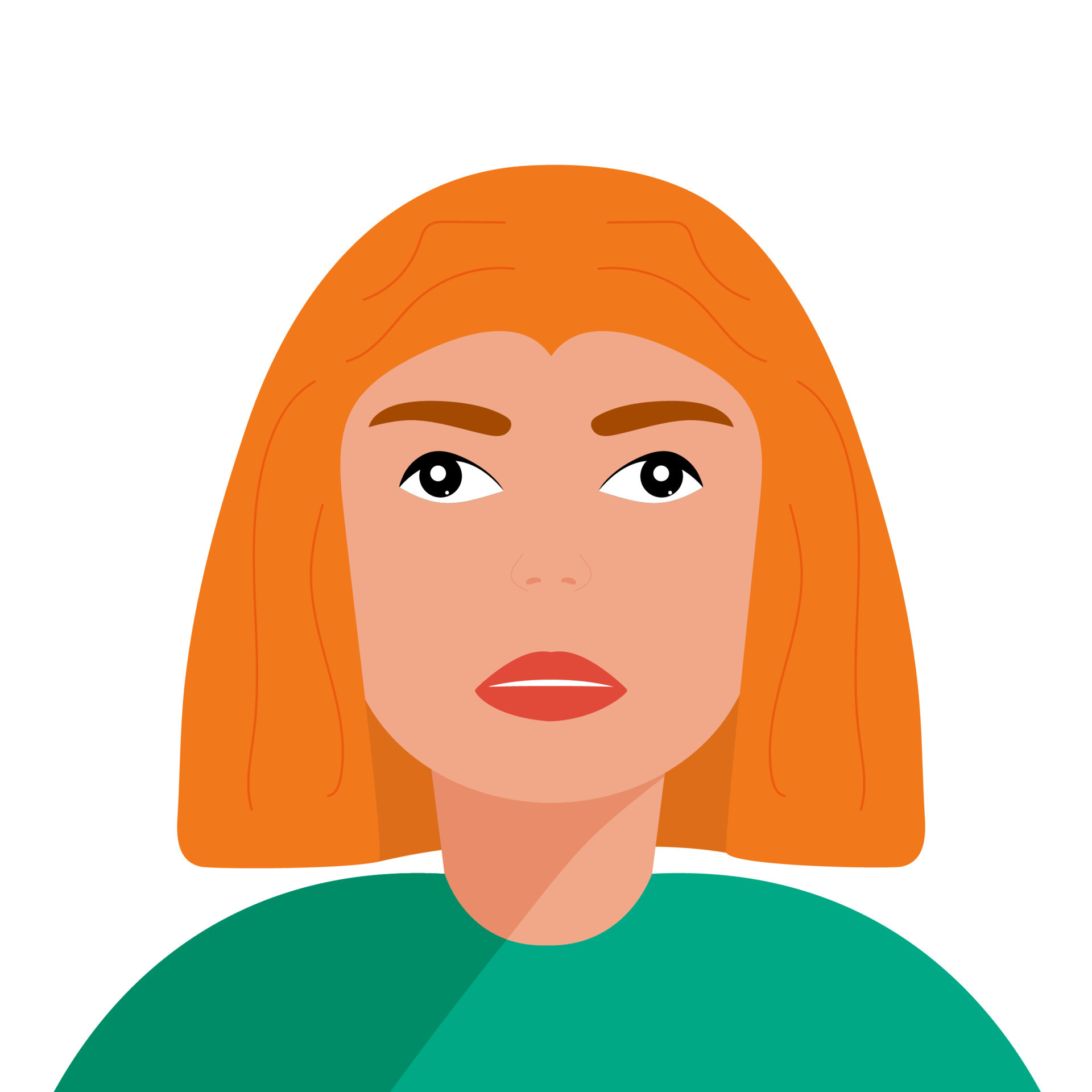 Face Of A Red Haired Girl Close Up 24581652 Vector Art At Vecteezy