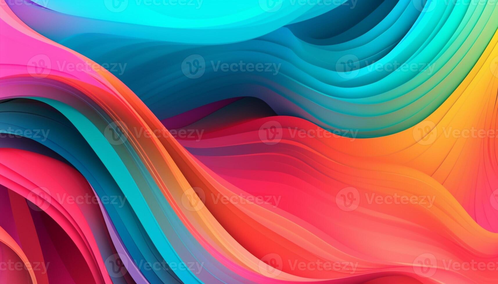 Vibrant rainbow waves flow in a modern digitally generated image generated by AI 24581828 Stock ...