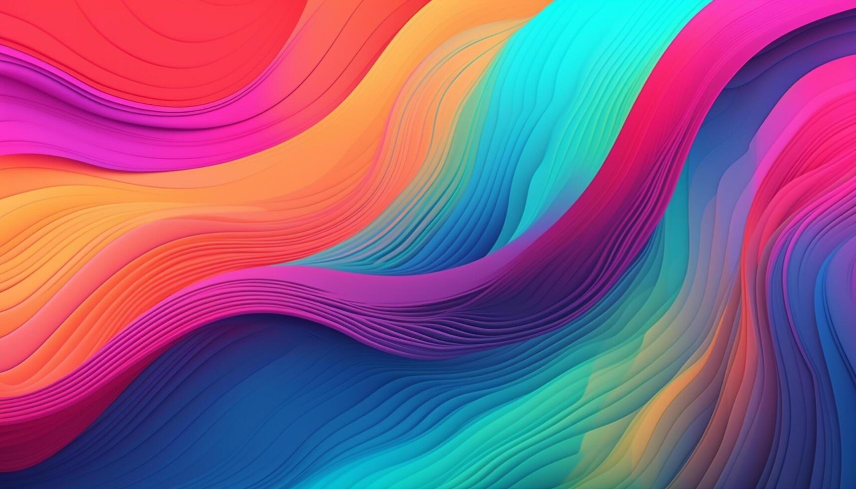 Smooth flowing rainbow wave pattern, digitally generated image, vibrant colors generated by AI ...