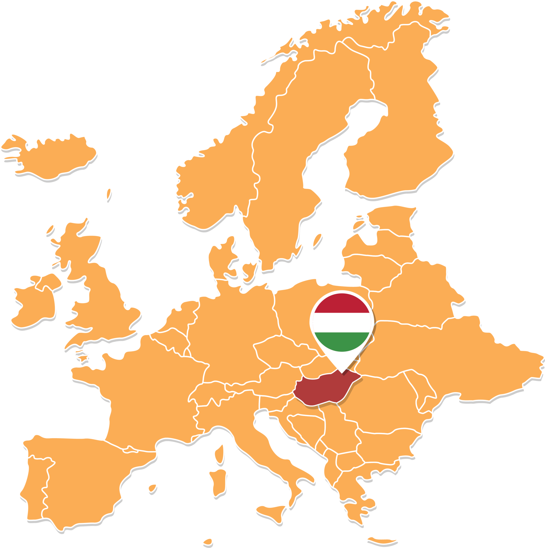 Hungary map in Europe, Hungary location and flags. 24584065 PNG Hungary map in Europe, Hungary location and flags. 24584065 PNG