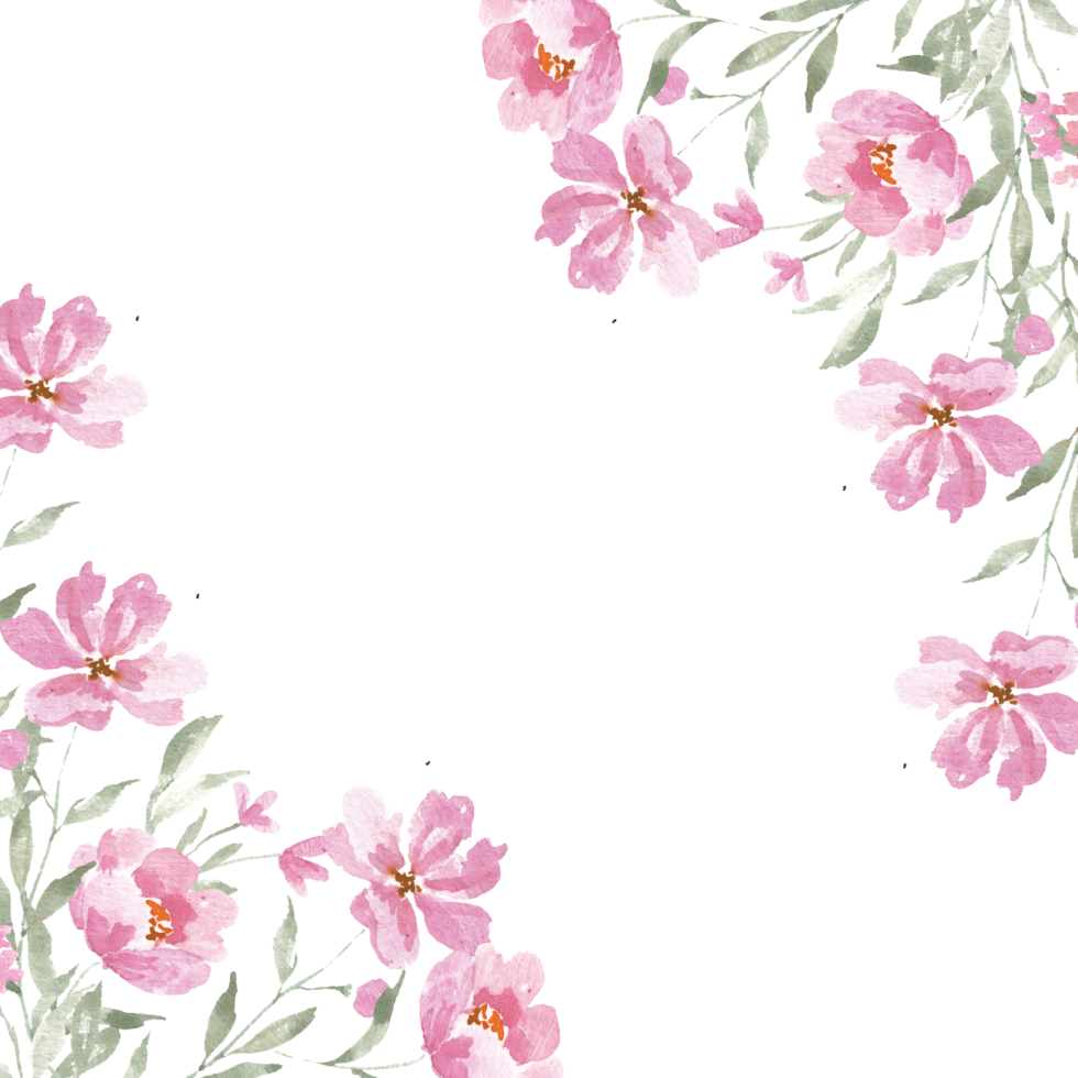 Pink English Rose Watercolor Flower Border 24584235 PNG Pink English Rose Watercolor Flower Border 24584235 PNG