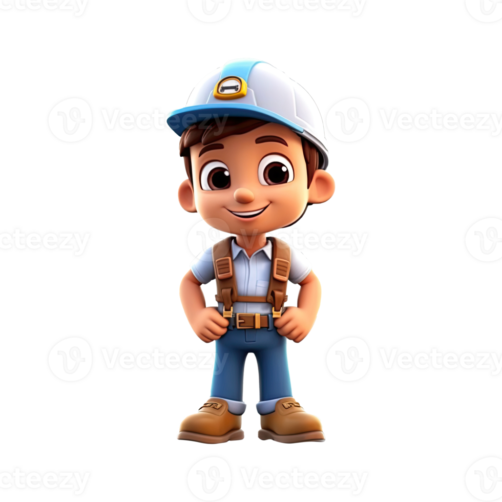 3D cartoon engineer on transparent background. 24585302 PNG 3D cartoon engineer on transparent background. 24585302 PNG