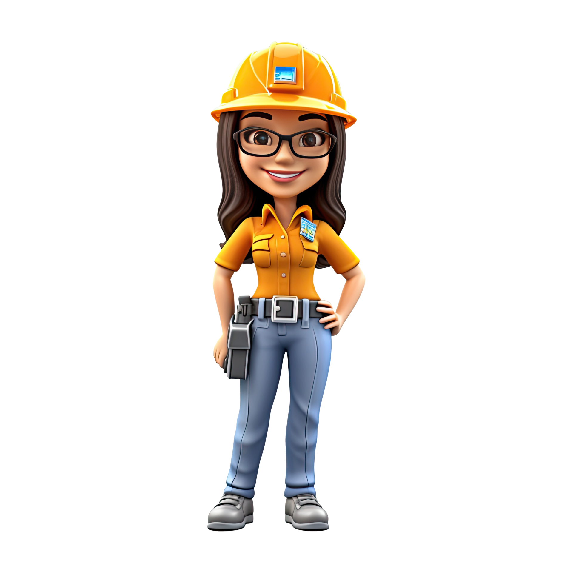 3D cartoon engineer on transparent background. 24585346 PNG 3D cartoon engineer on transparent background. 24585346 PNG