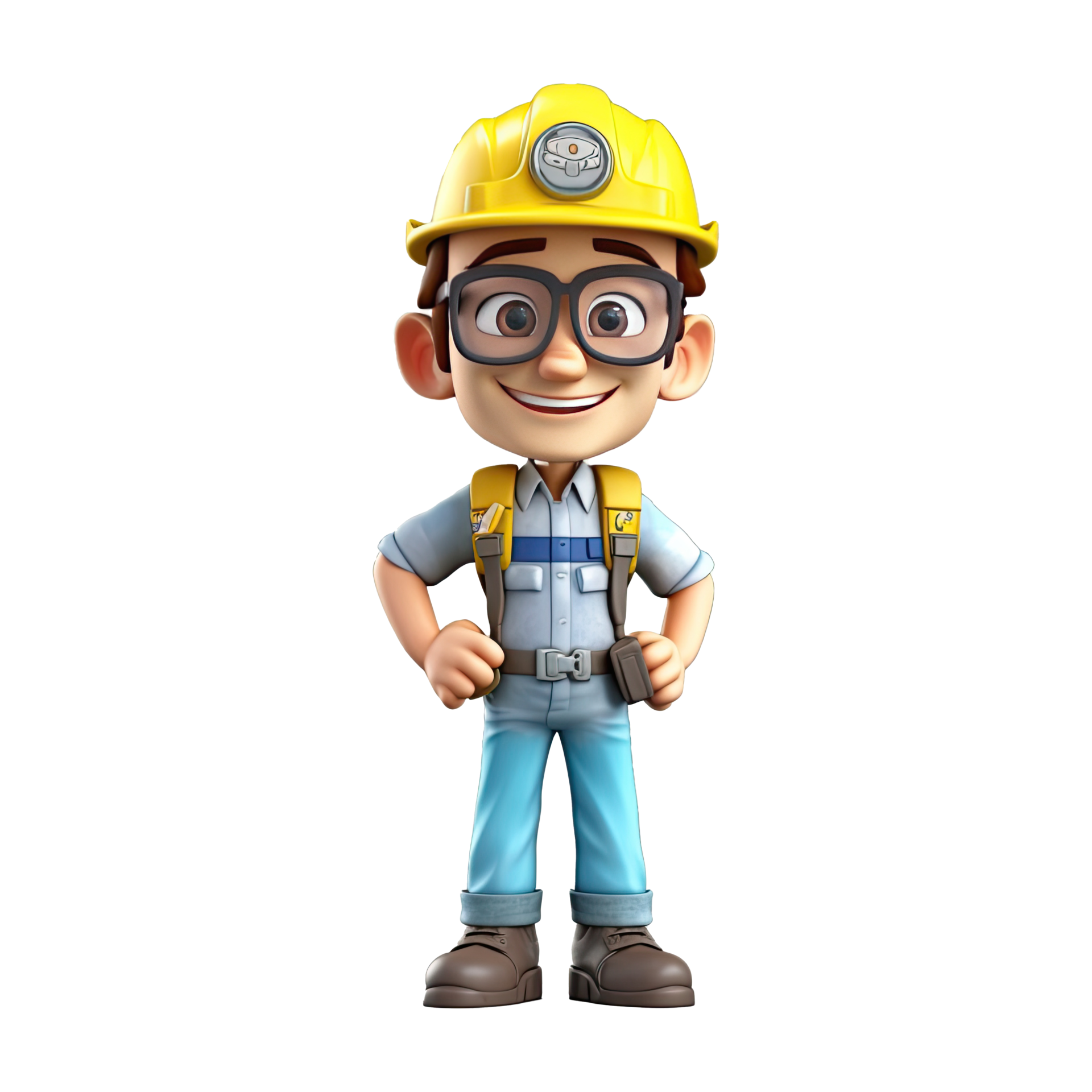 3D cartoon engineer on transparent background. 24585350 PNG 3D cartoon engineer on transparent background. 24585350 PNG